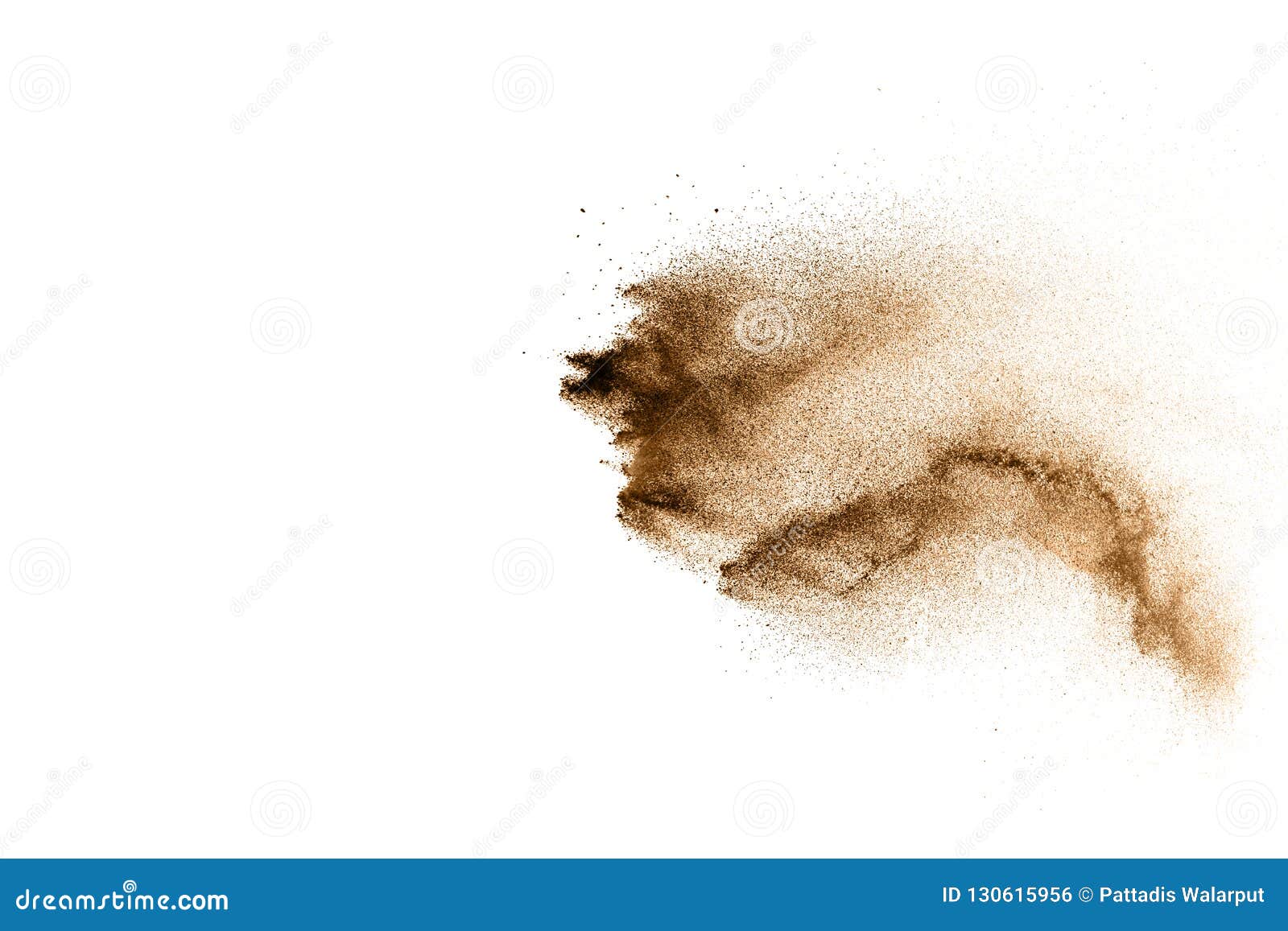 Brown Particles Splattered on White Background. Stock Photo - Image of ...
