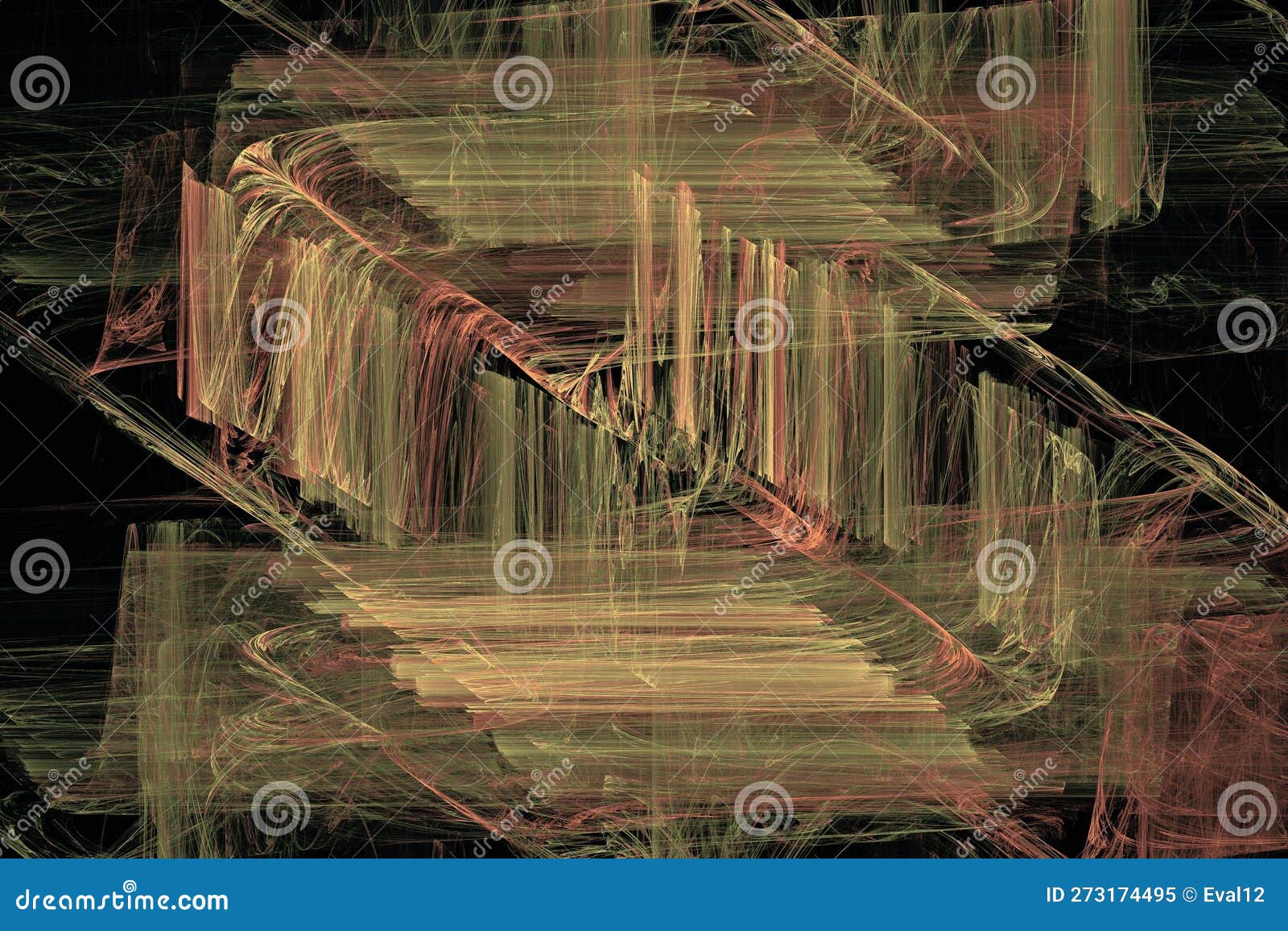 Brown Pattern of Crooked Waves on a Black Background. Stock ...