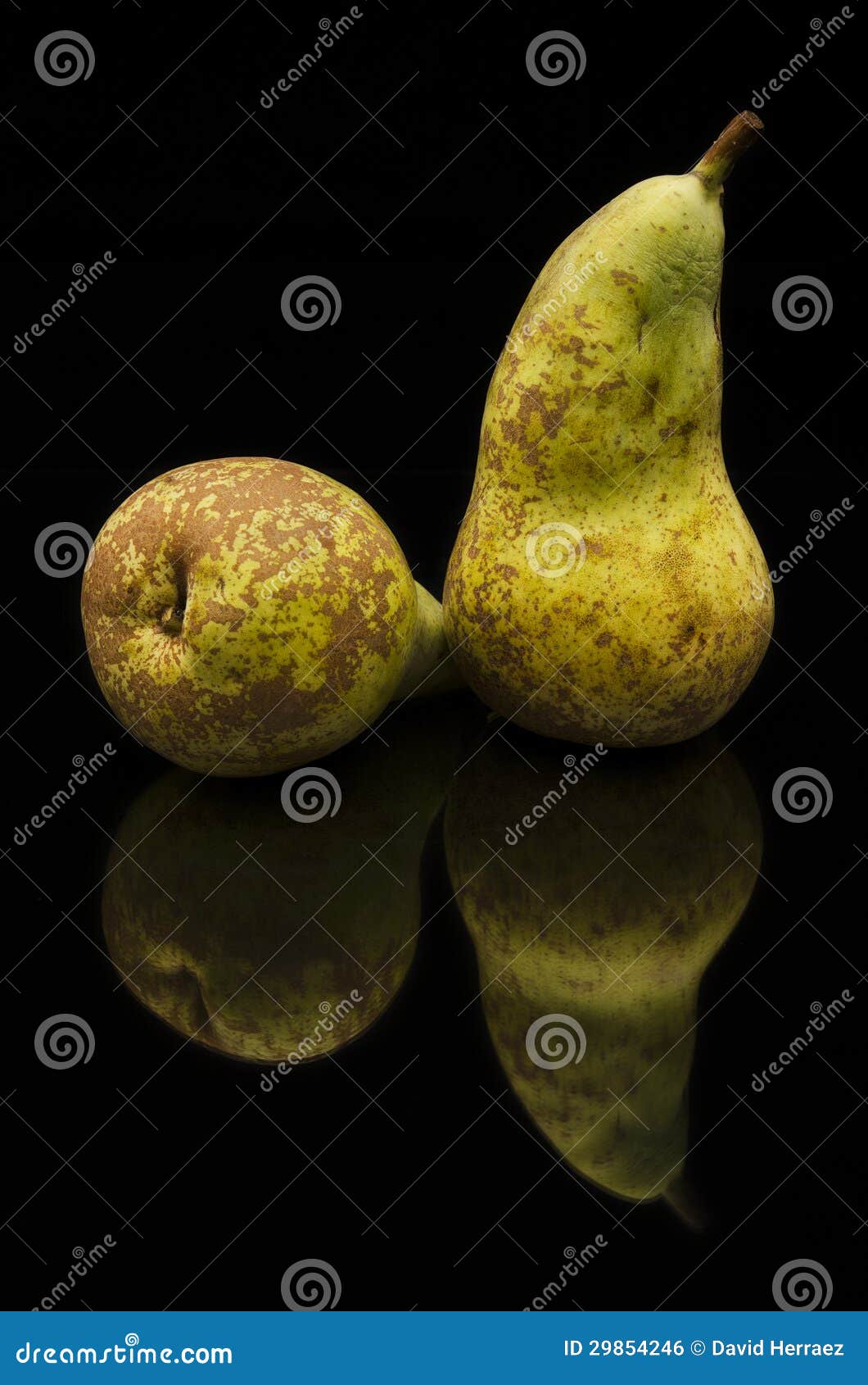 Brown Pears on Black Isolated Background Stock Photo - Image of ...