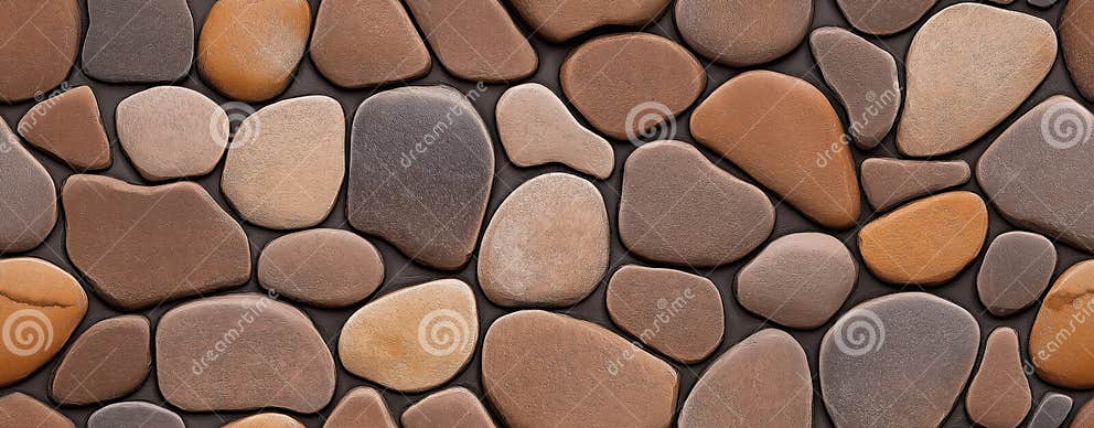 Brown Pebble Stone Wall Texture Background Seamless Pattern AI ...