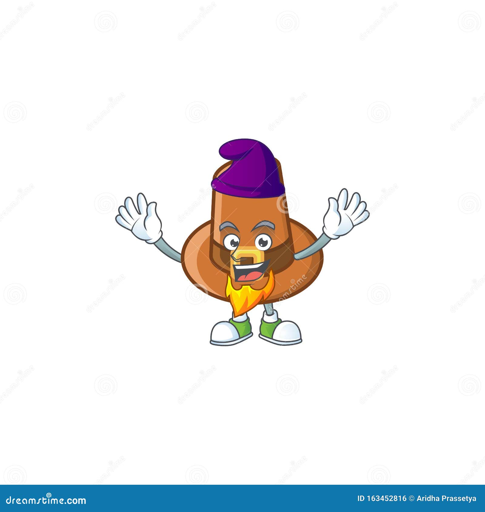 Brown Pilgrim Hat with the Cartoon Elf. Stock Vector - Illustration of ...