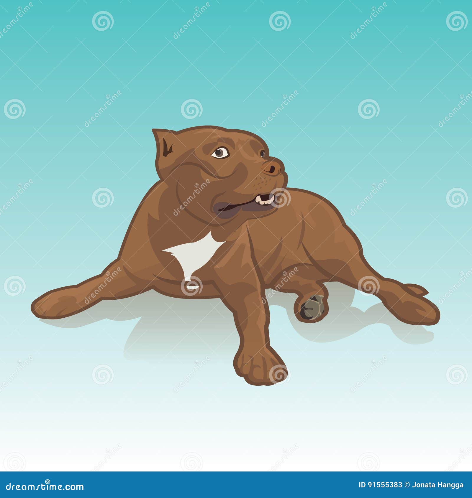Brown pitbull stock vector. Illustration of cartoon, american - 91555383