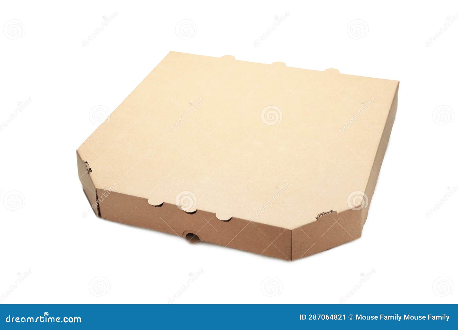 Brown Pizza Box Isolated on White Background. Top View Stock Image ...