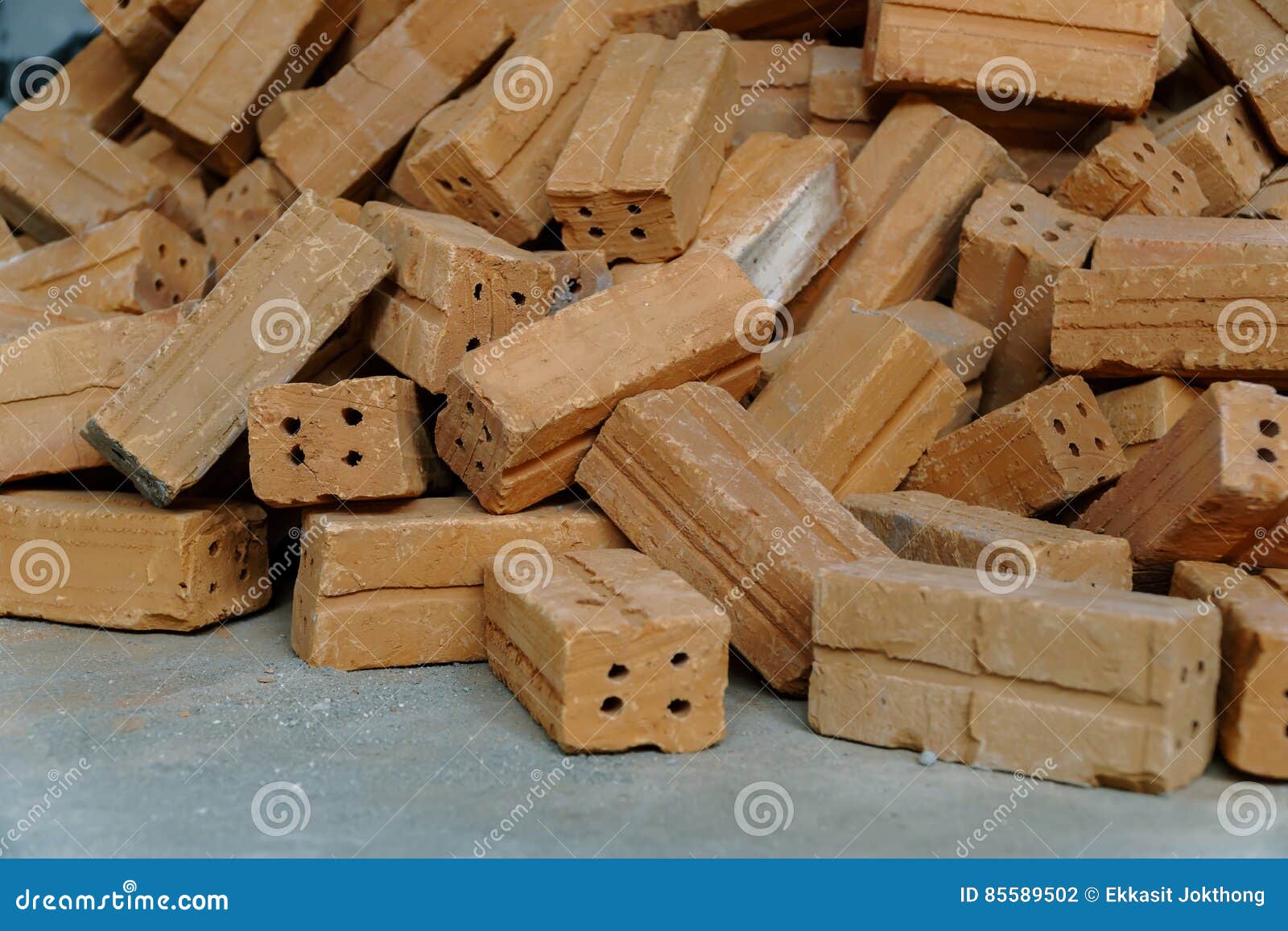 Brown Placed the Bricks on the Ground Stock Photo - Image of design ...