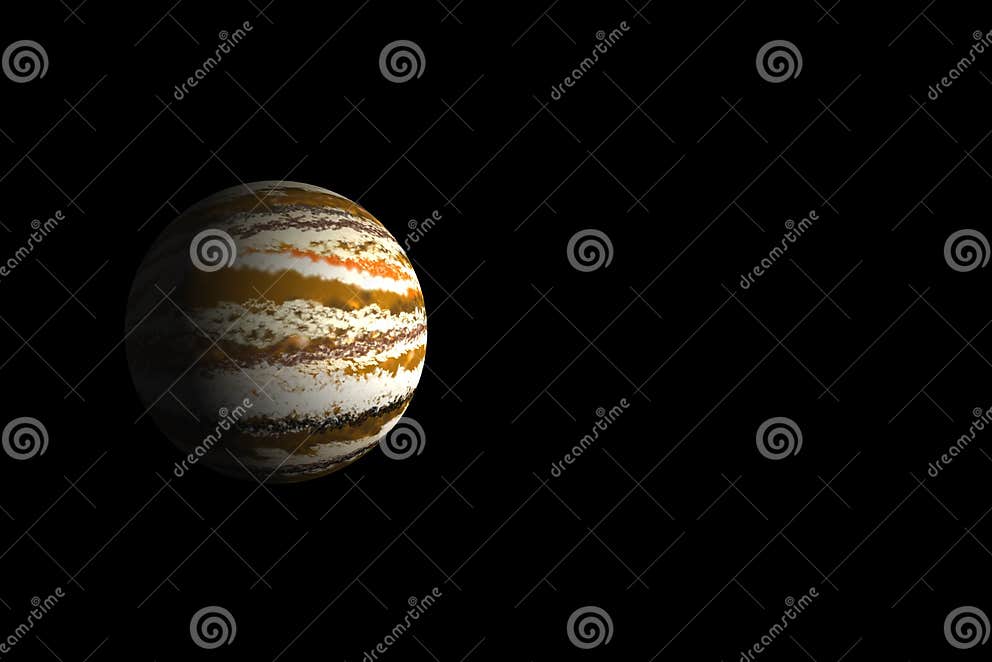 Brown Planet on a Background of the Starry Sky. Stock Illustration ...
