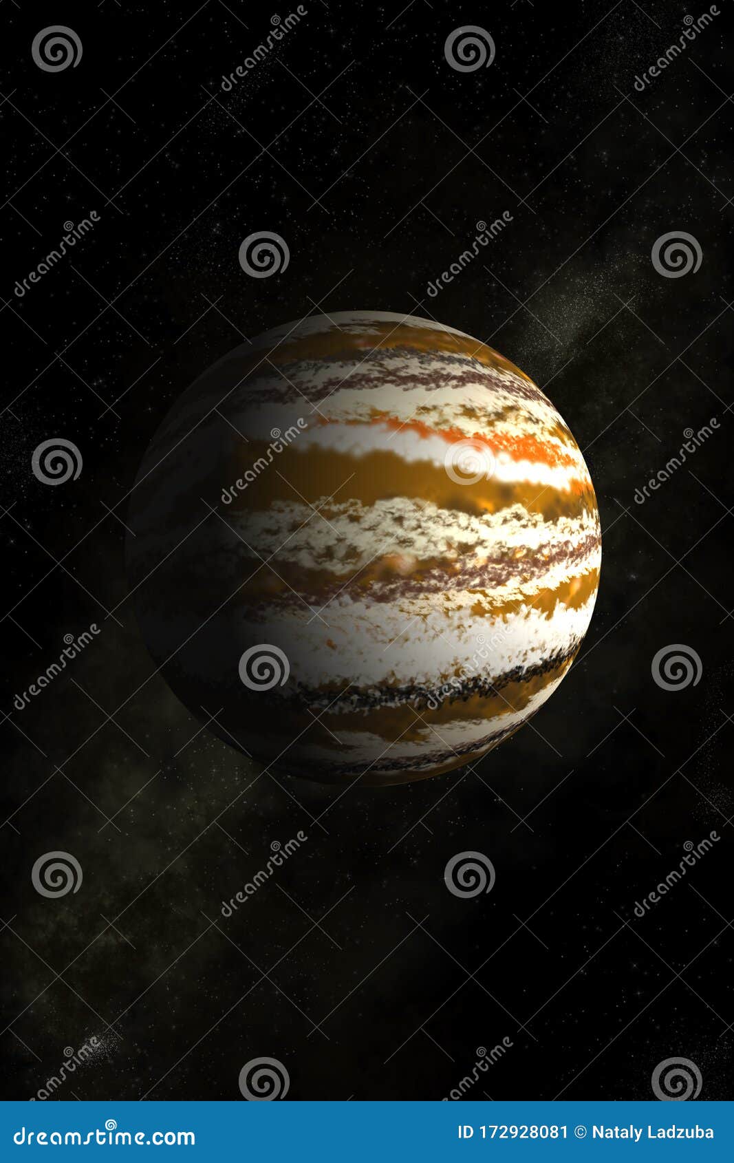 Brown Planet on a Background of the Starry Sky. Stock Illustration ...