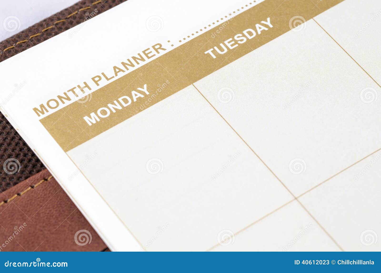 Brown planner book stock image. Image of week, calendar - 40612023