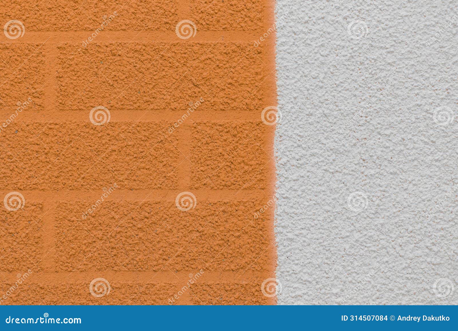 Brown Plaster Wall Two Colors With Abstract Brick Pattern And White ...