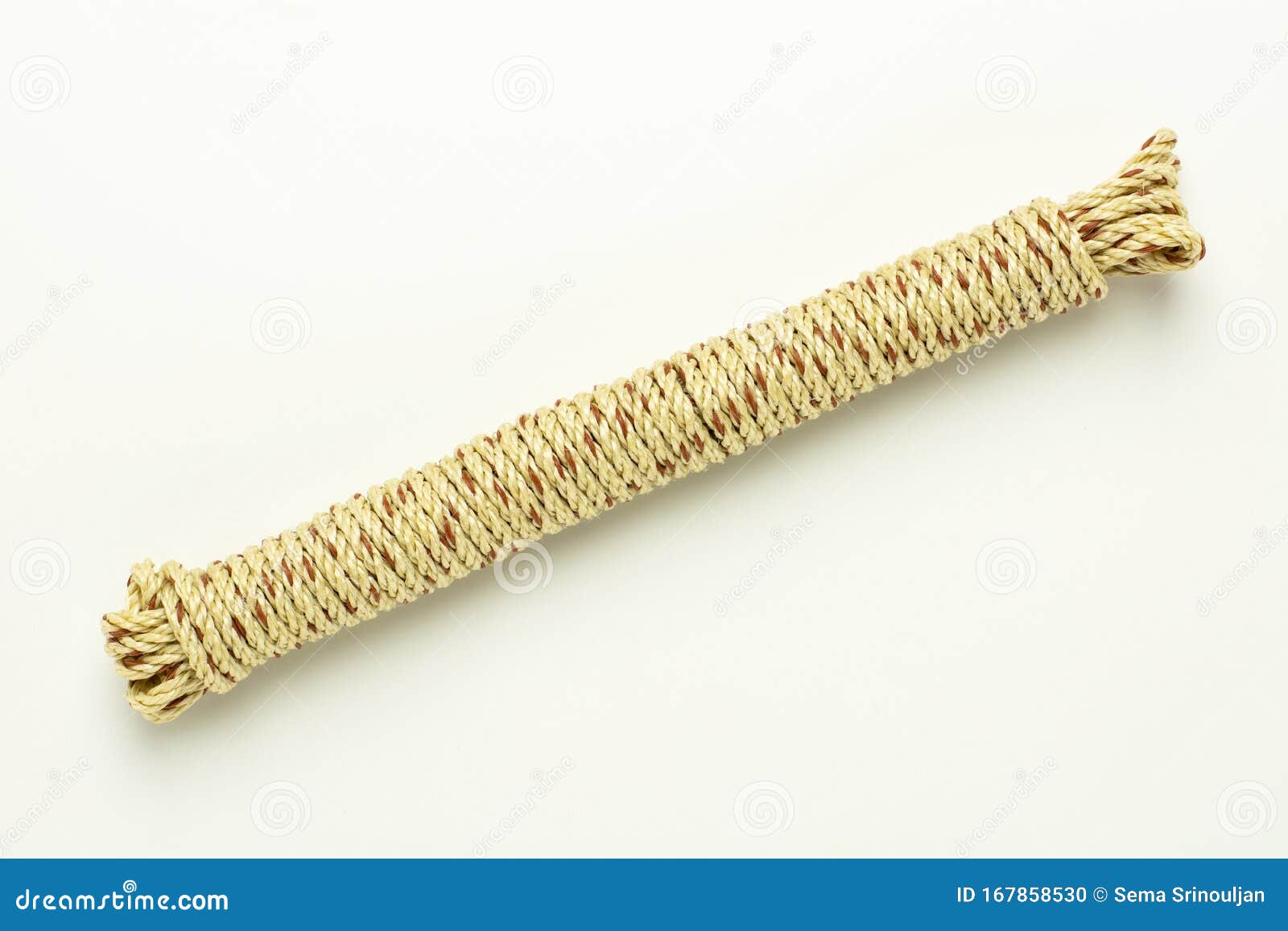 Brown Plastic Rope Isolated on White. Stock Photo - Image of cordage ...
