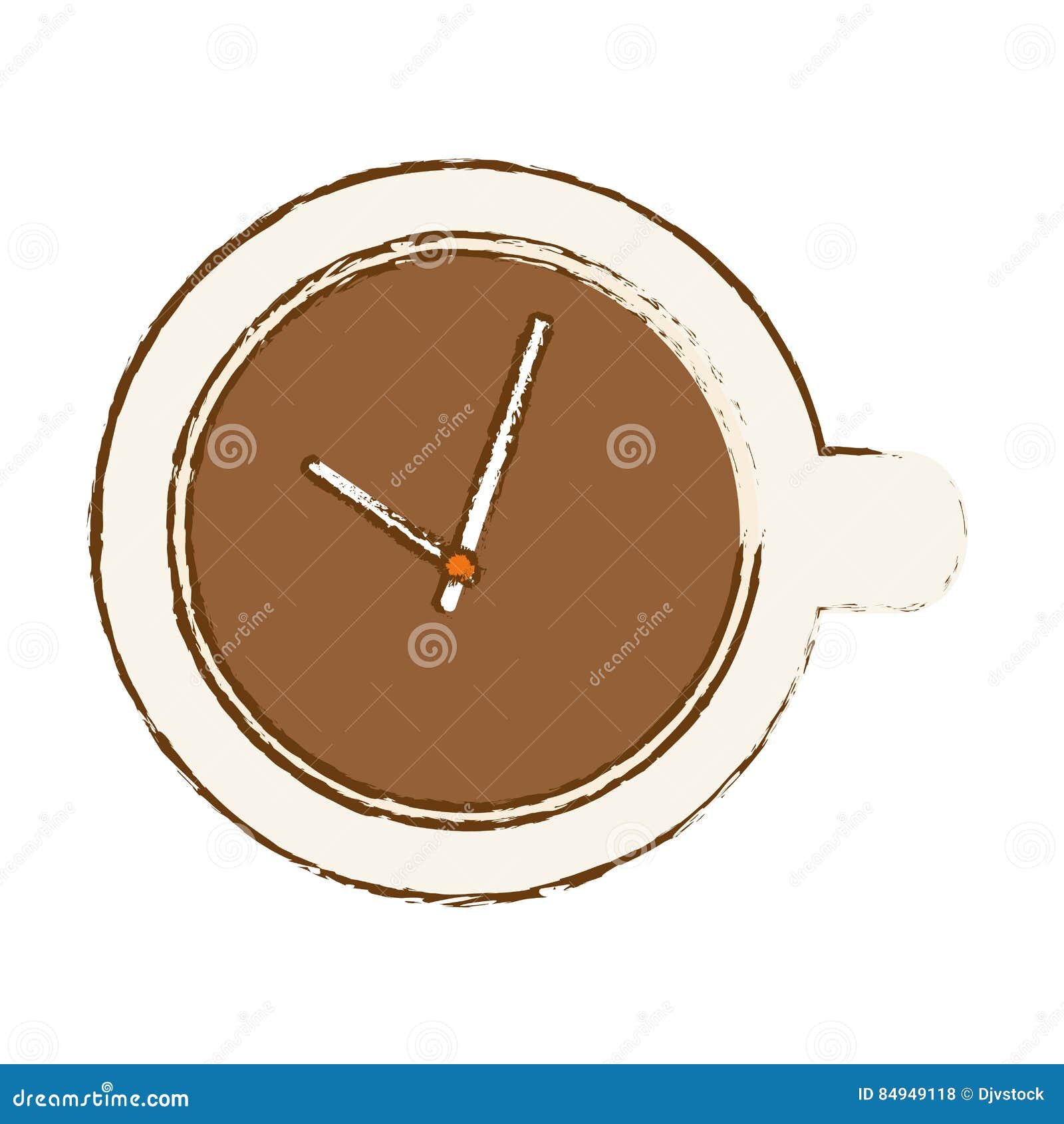 Brown Plate with a Chocolate Clock Inside Stock Illustration ...