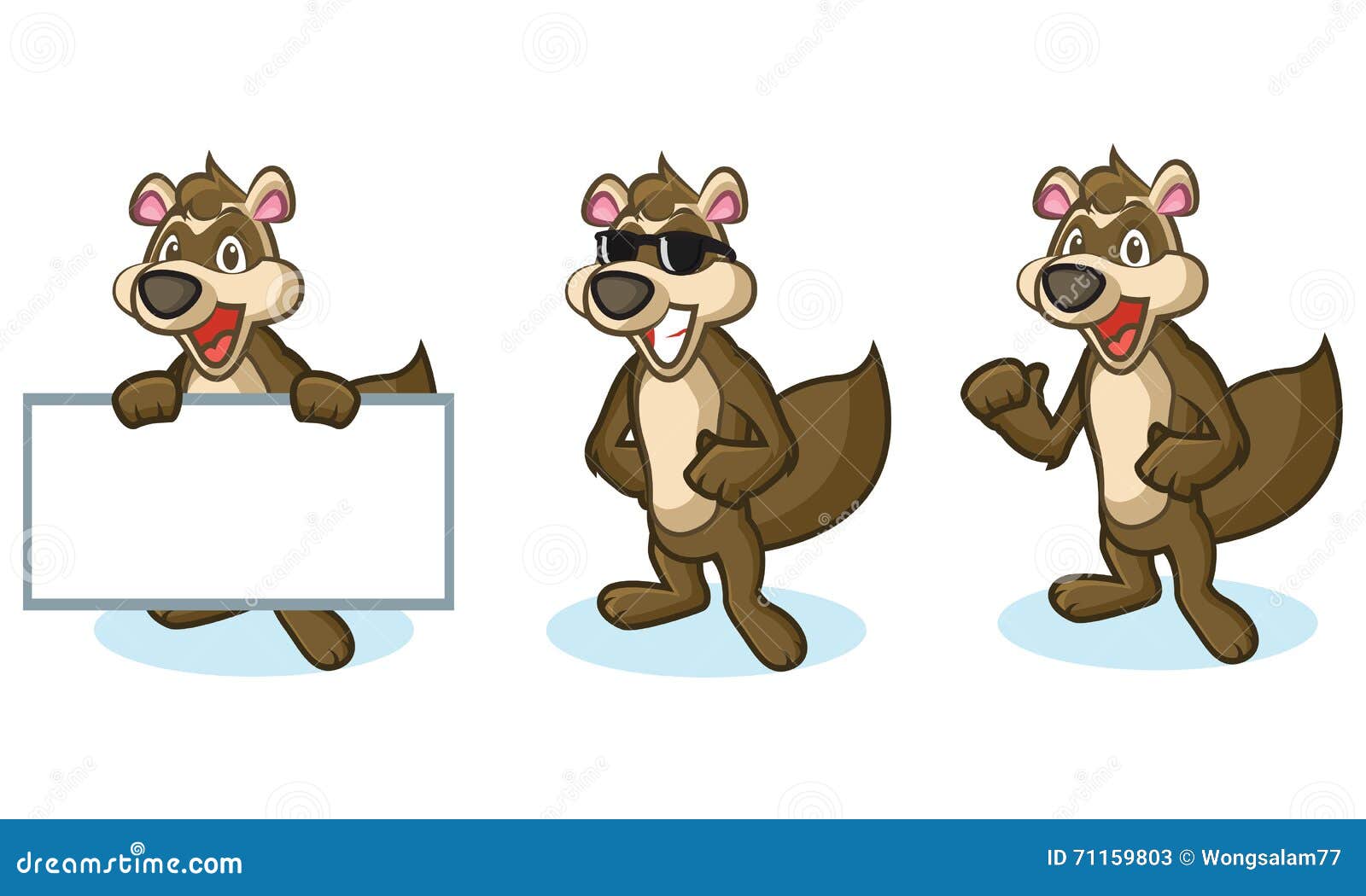 Brown Polecat Mascot happy stock vector. Illustration of woollen - 71159803