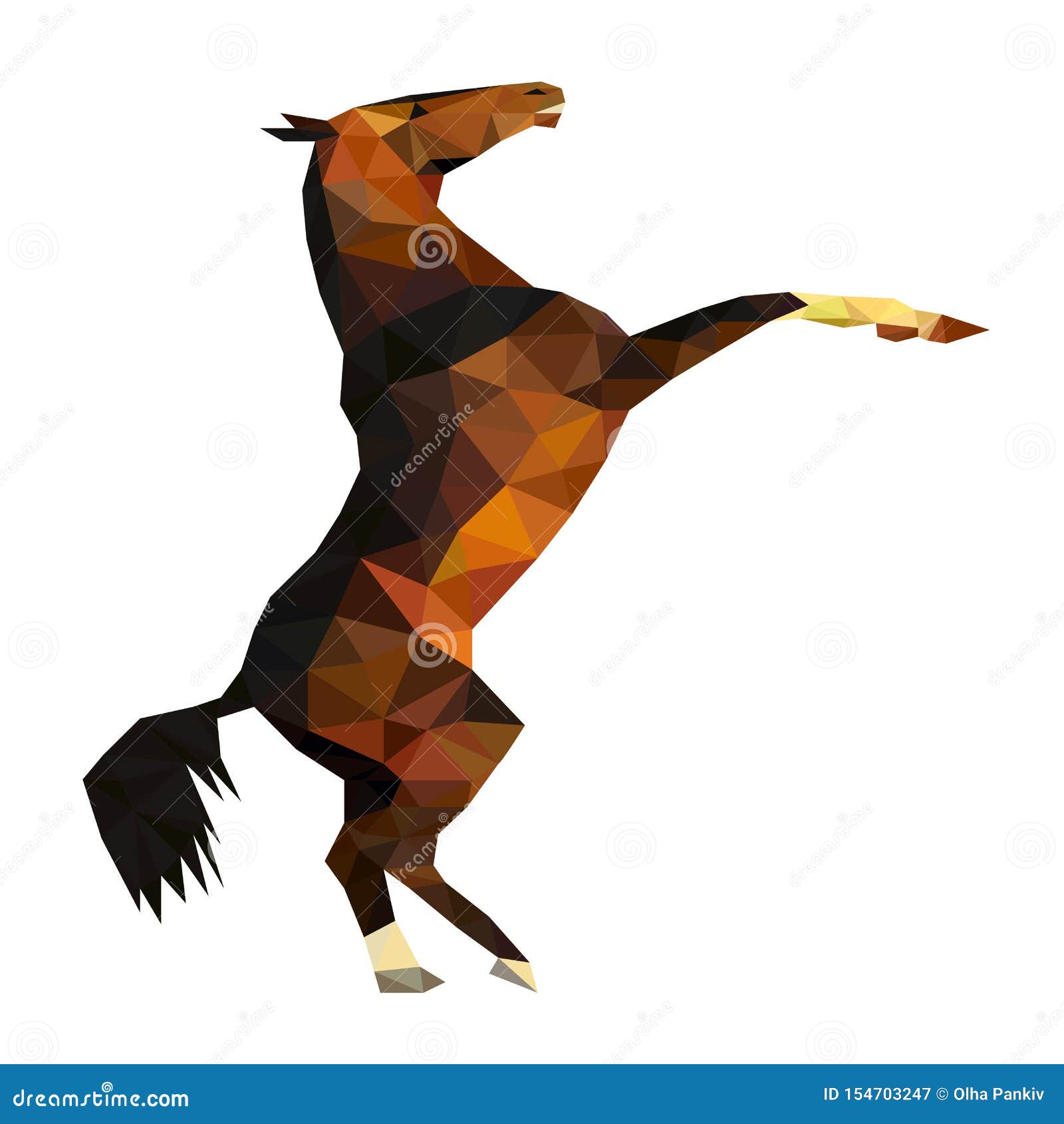 Brown polygon horse stock vector. Illustration of dressage - 154703247