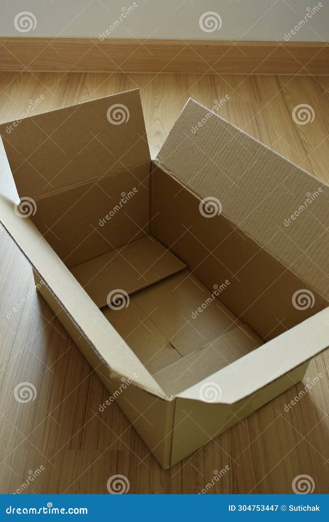 Brown Post Box Packaging Put on Wood Floor Stock Image - Image of ...