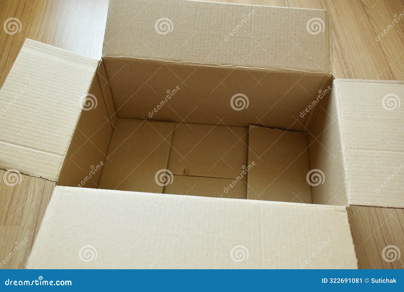 Brown Post Box Packaging Put on Wood Floor Stock Image - Image of ...