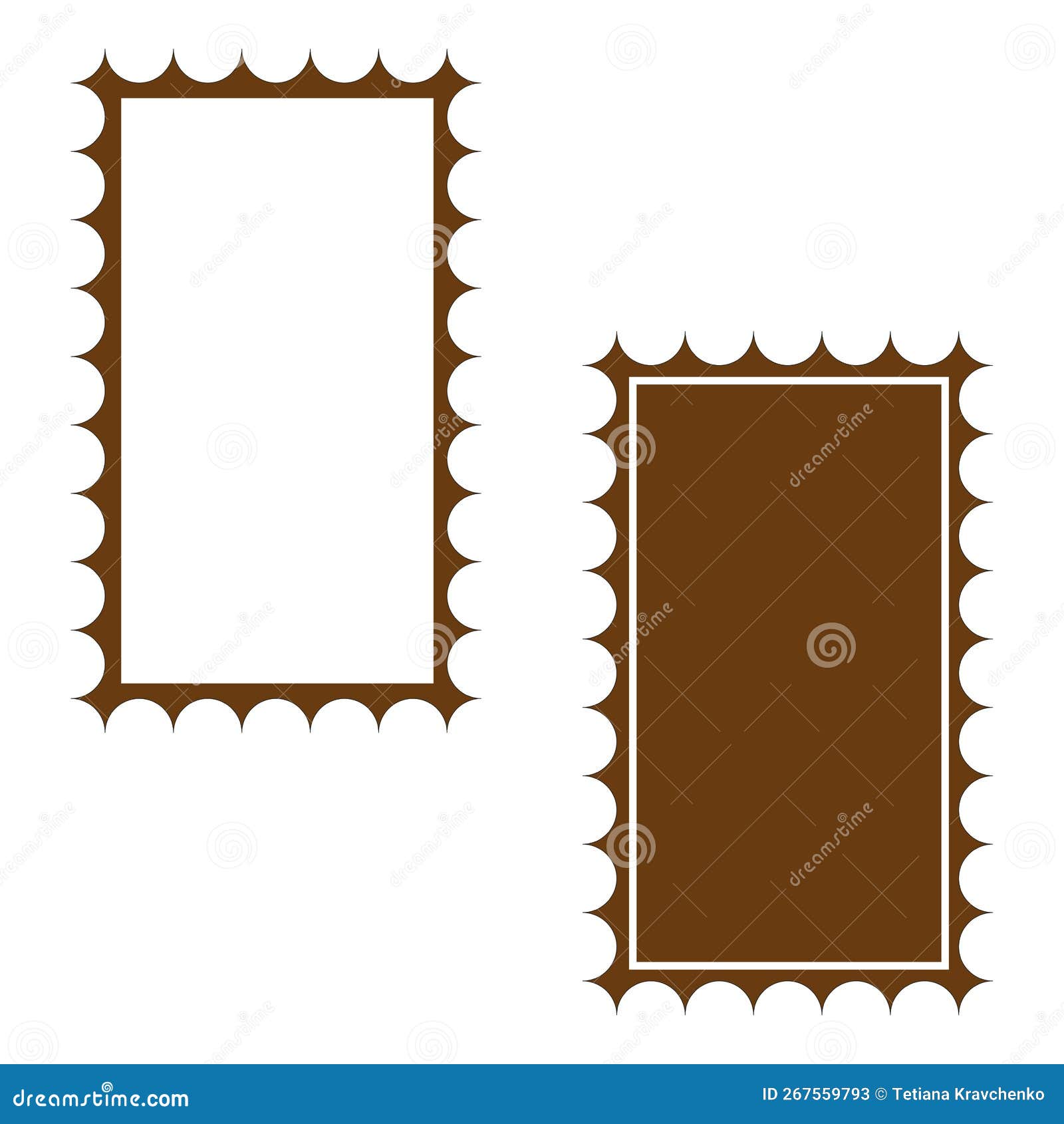 Brown Postage Stamp Frame. Vector Illustration Stock Vector ...