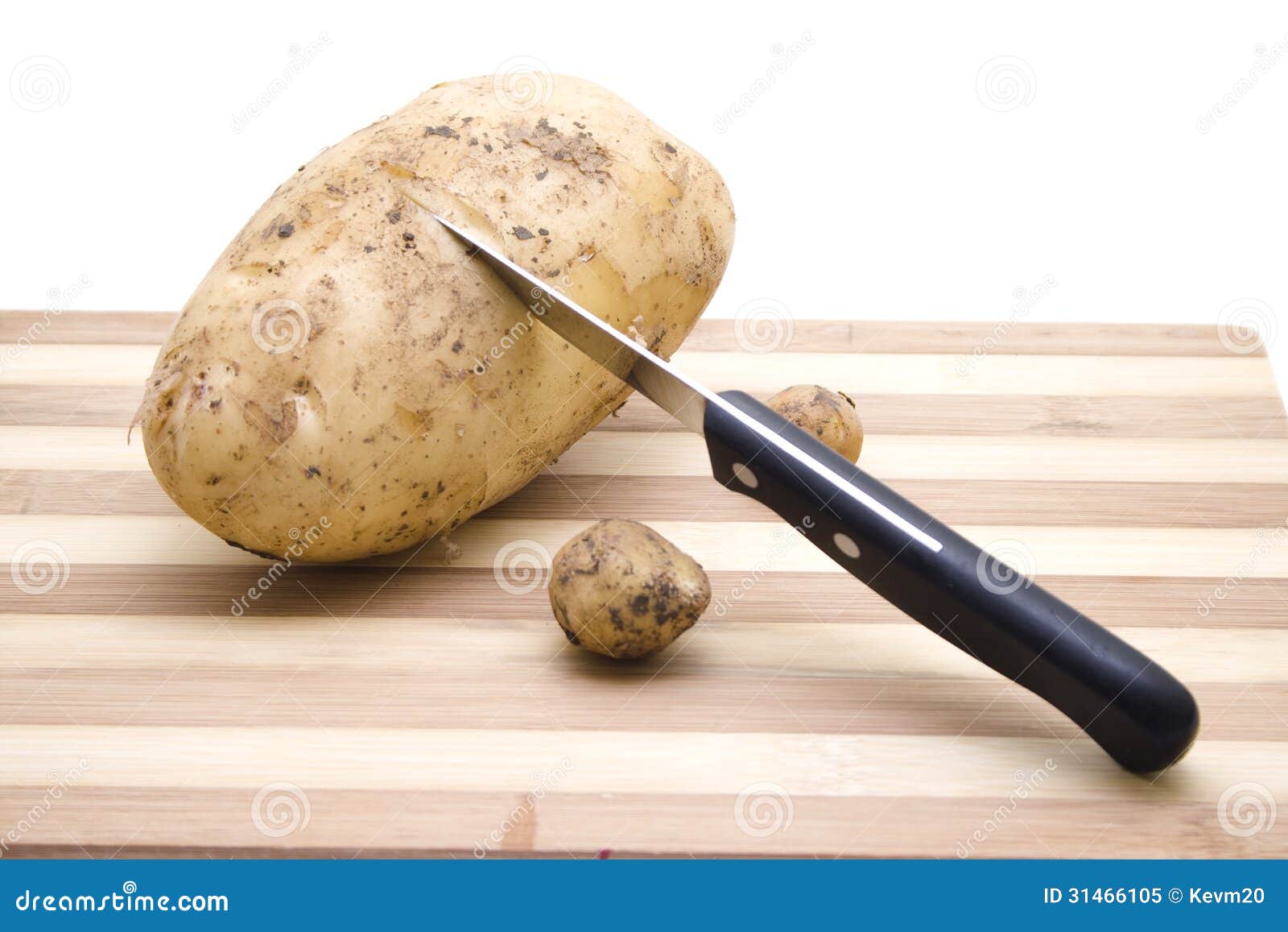 Brown Potato with Knife stock image. Image of eating - 31466105