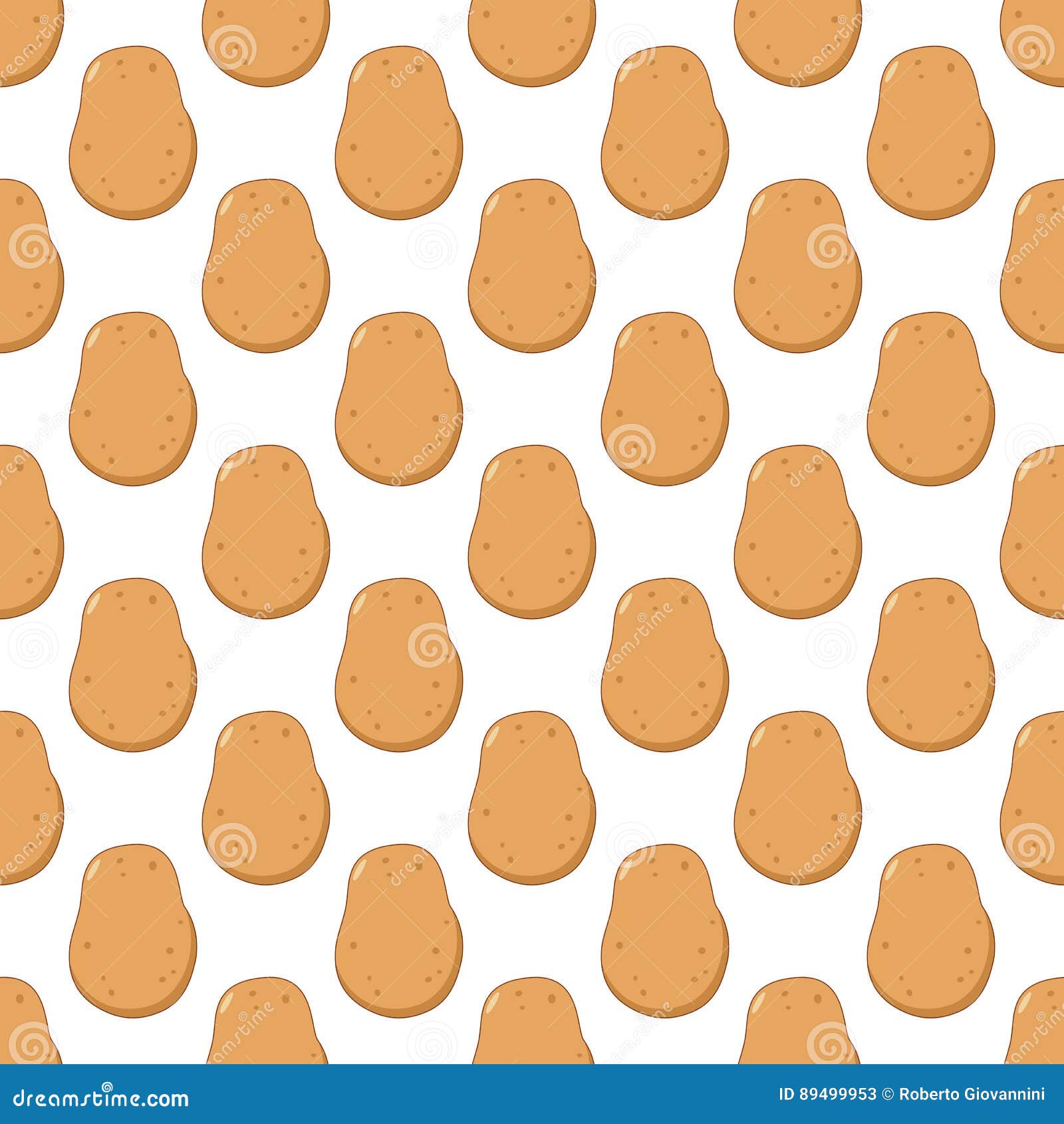 Brown Potato Seamless Pattern on White Stock Vector - Illustration of ...