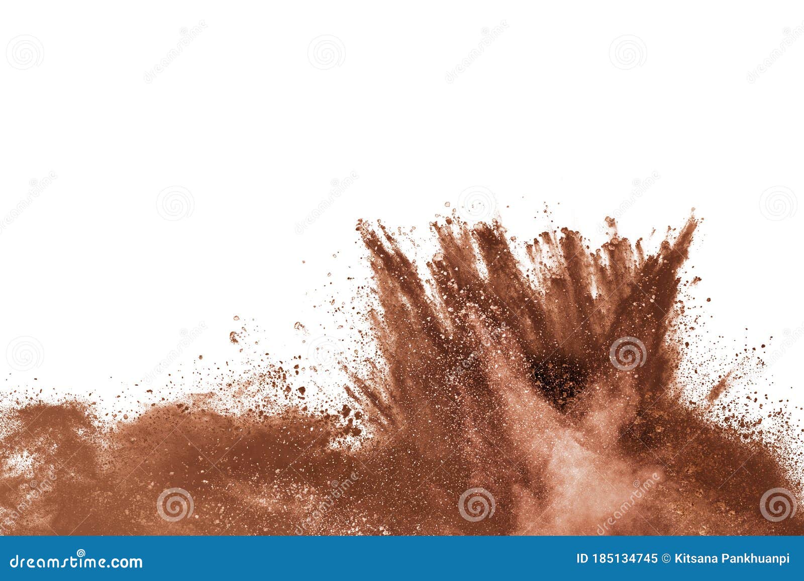 Brown Powder Explosion on White Background. Stock Image - Image of ...
