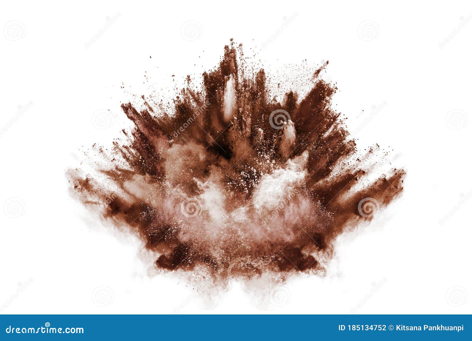 Brown Powder Explosion on White Background. Stock Photo - Image of ...