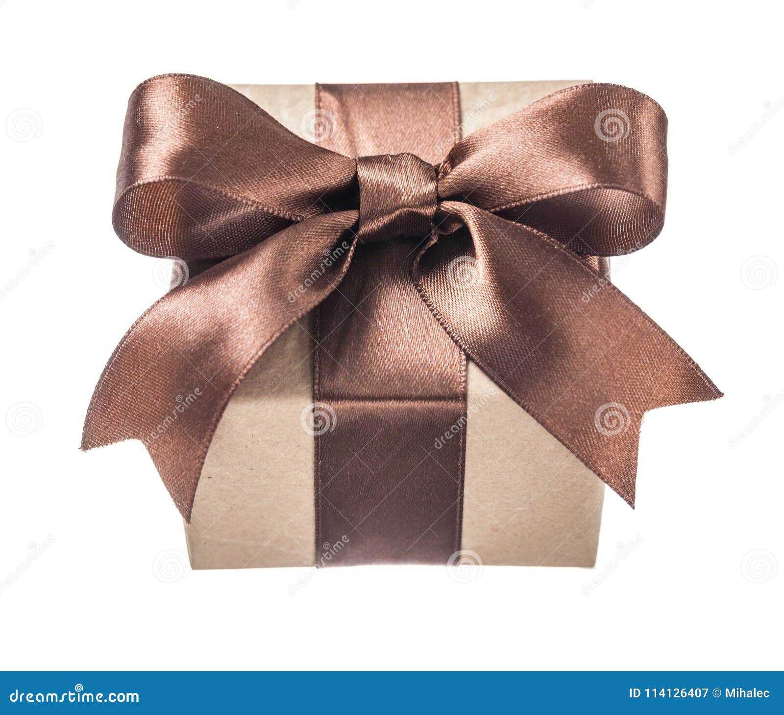 Brown Present Box Isolated on White Stock Image - Image of knot, boxed ...