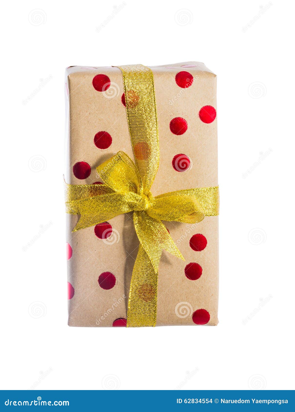 Brown Present Box with Red Dot Stock Photo - Image of decoration ...