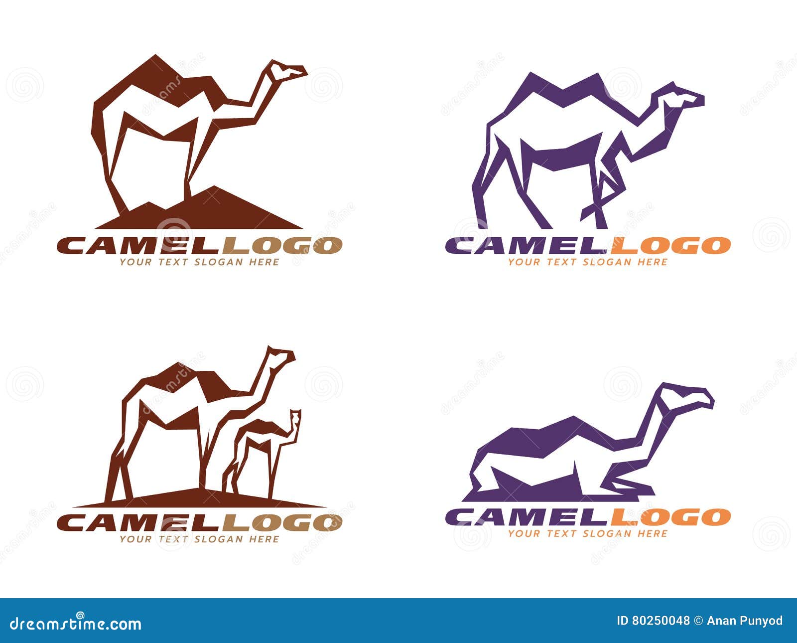 Brown and Purple Camel Abstract Sharp Logo Vector Design Stock Vector ...