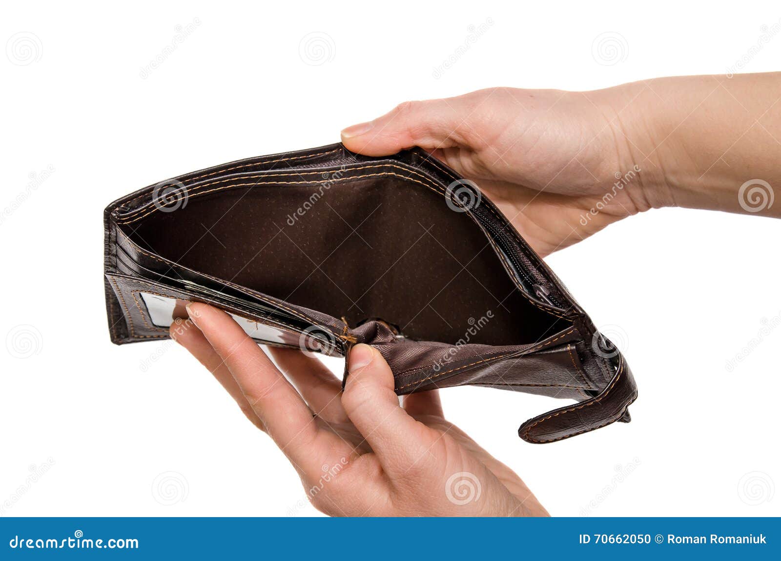 Brown Purse in Woman Hands. Isolated Stock Photo - Image of closeup ...