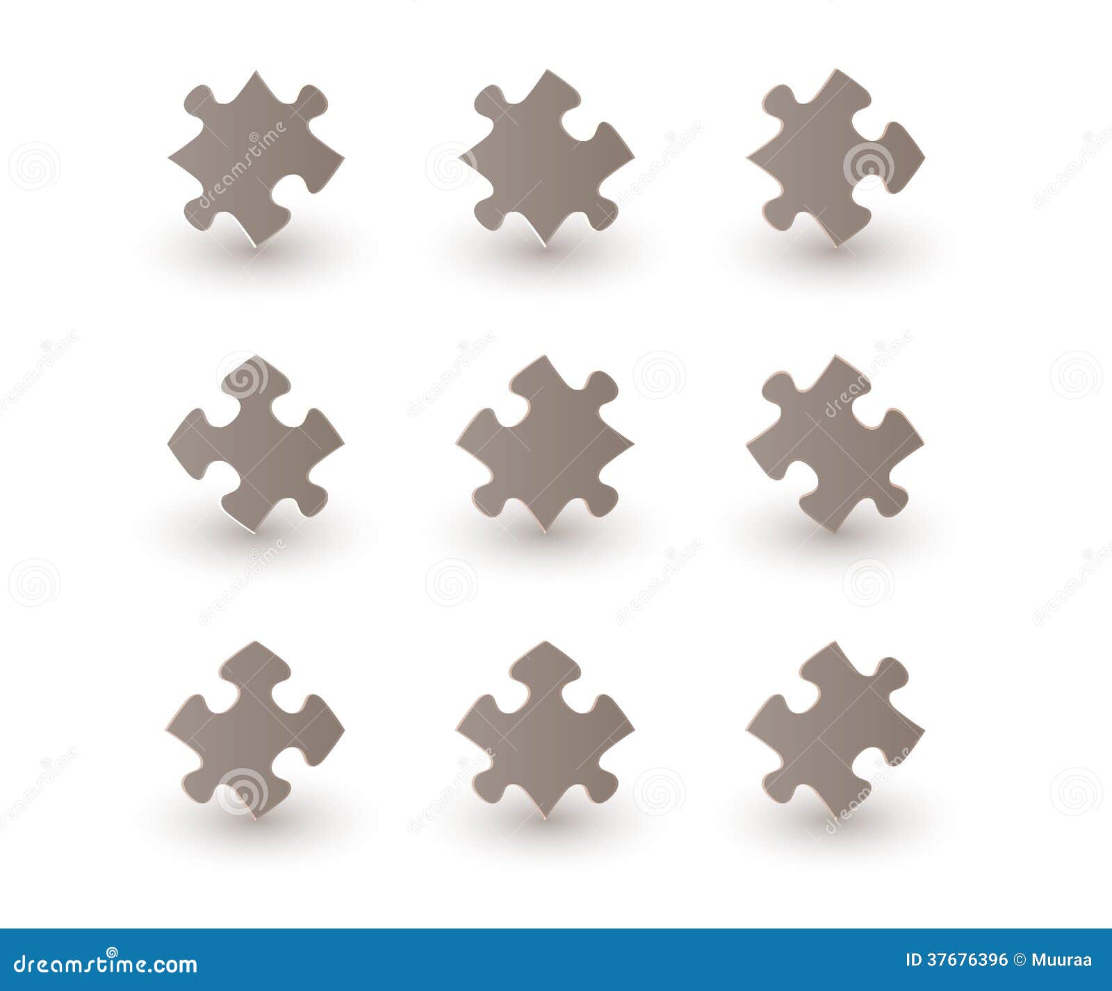 Brown puzzle pieces stock vector. Illustration of link - 37676396