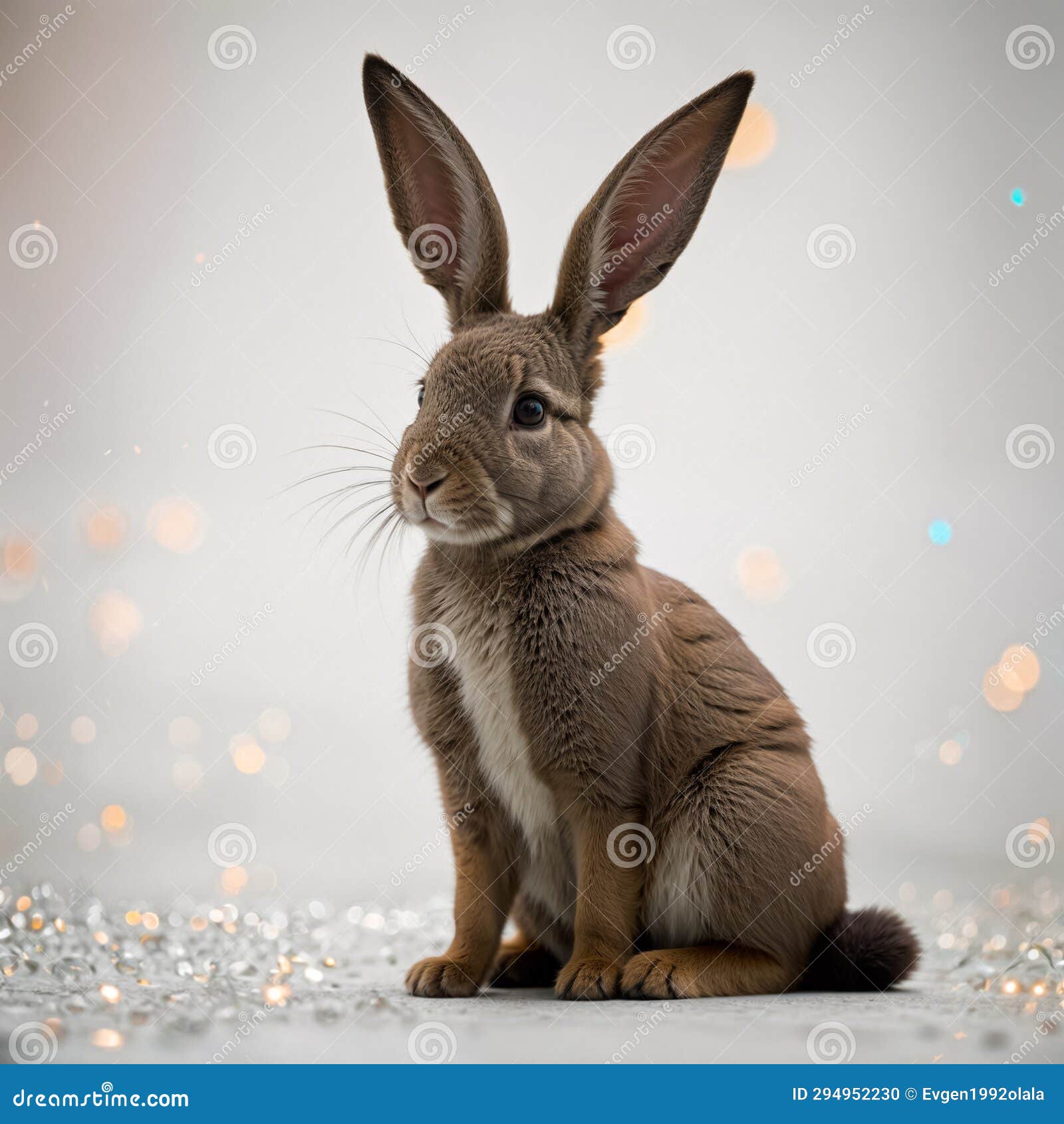 Brown Rabbit on a Light Abstract Background. Generative AI Stock ...