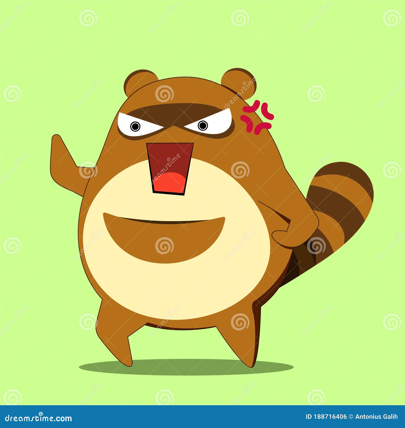 Brown Raccoons Get Angry. Vector Illustration Stock Vector ...