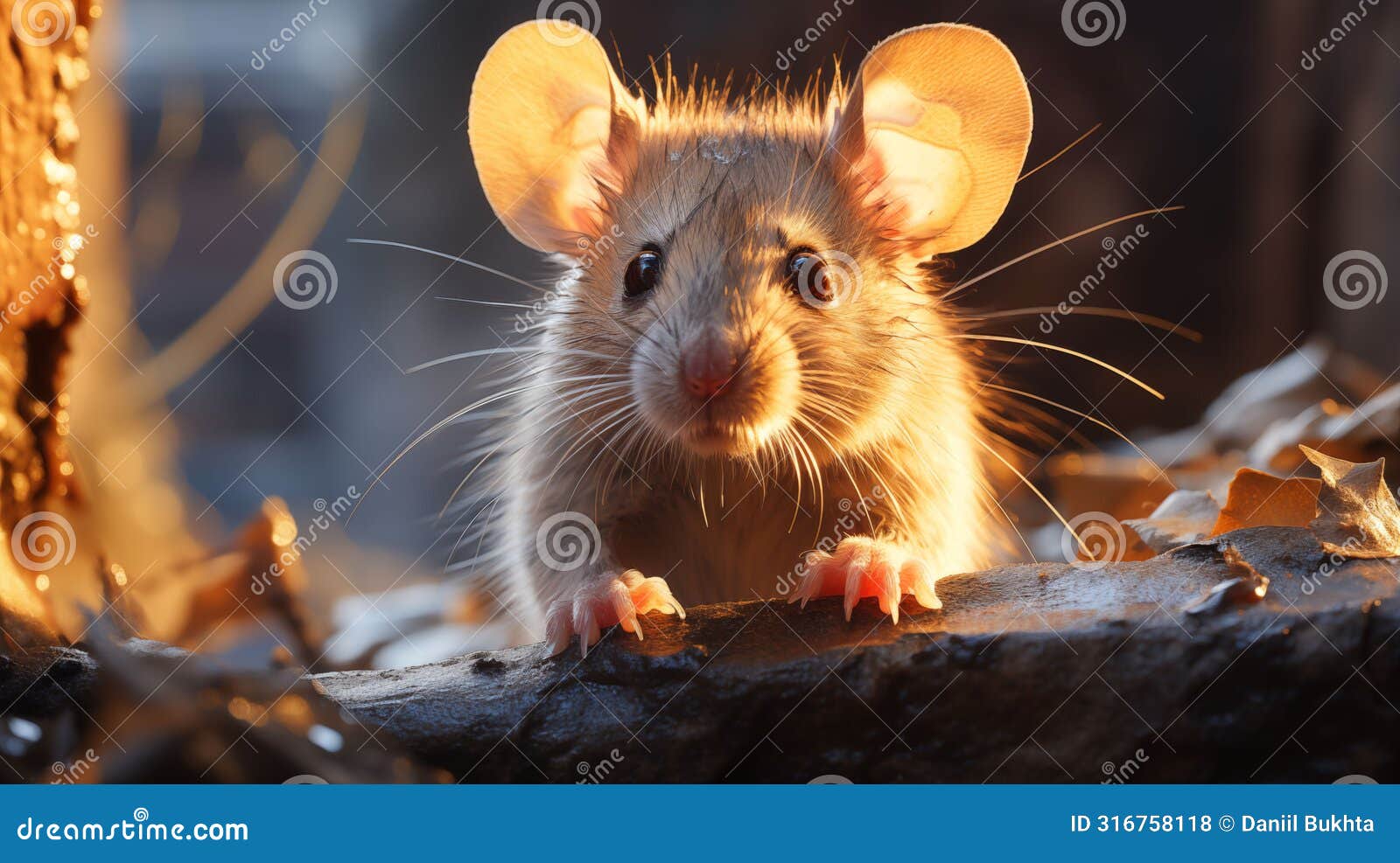 Brown Rat Sitting on Top of a Log. Generative AI Stock Illustration ...