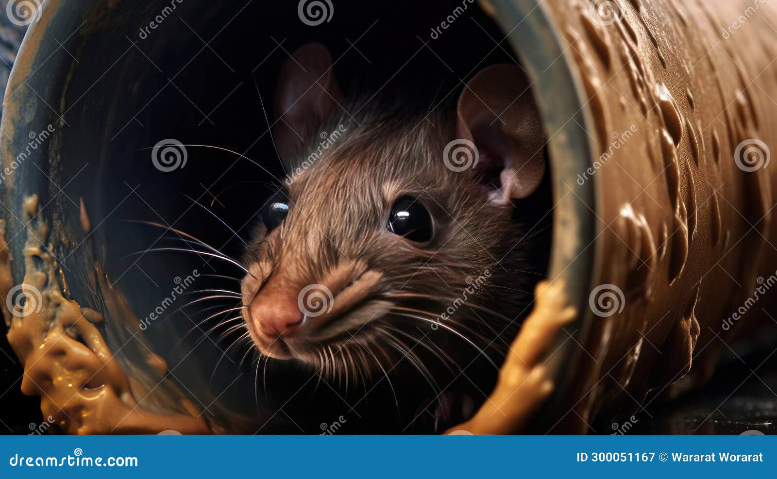 A Brown Rat in a Water Pipe Stock Image - Image of closeup, mammal ...