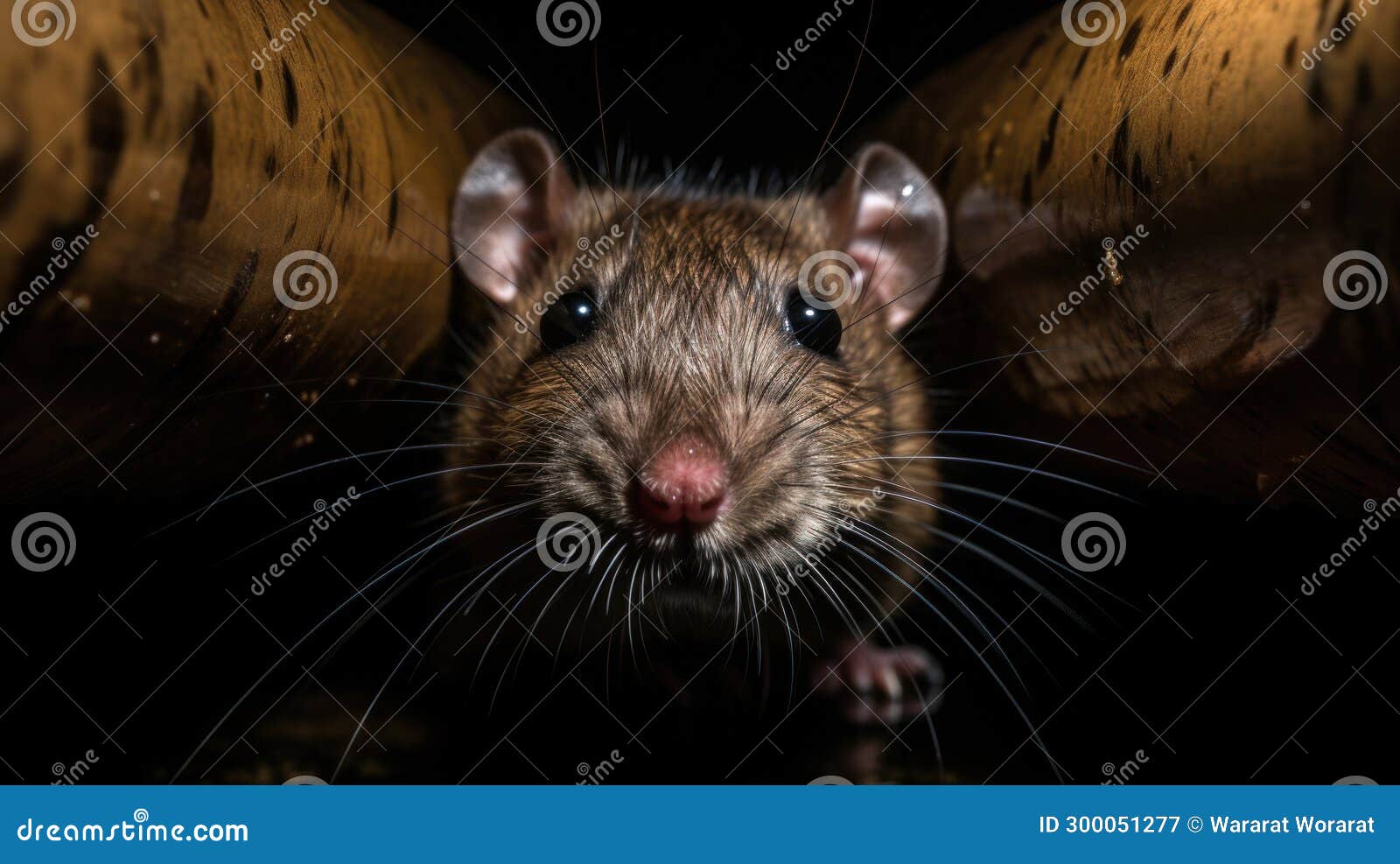 A Brown Rat in a Water Pipe Stock Illustration - Illustration of animal ...