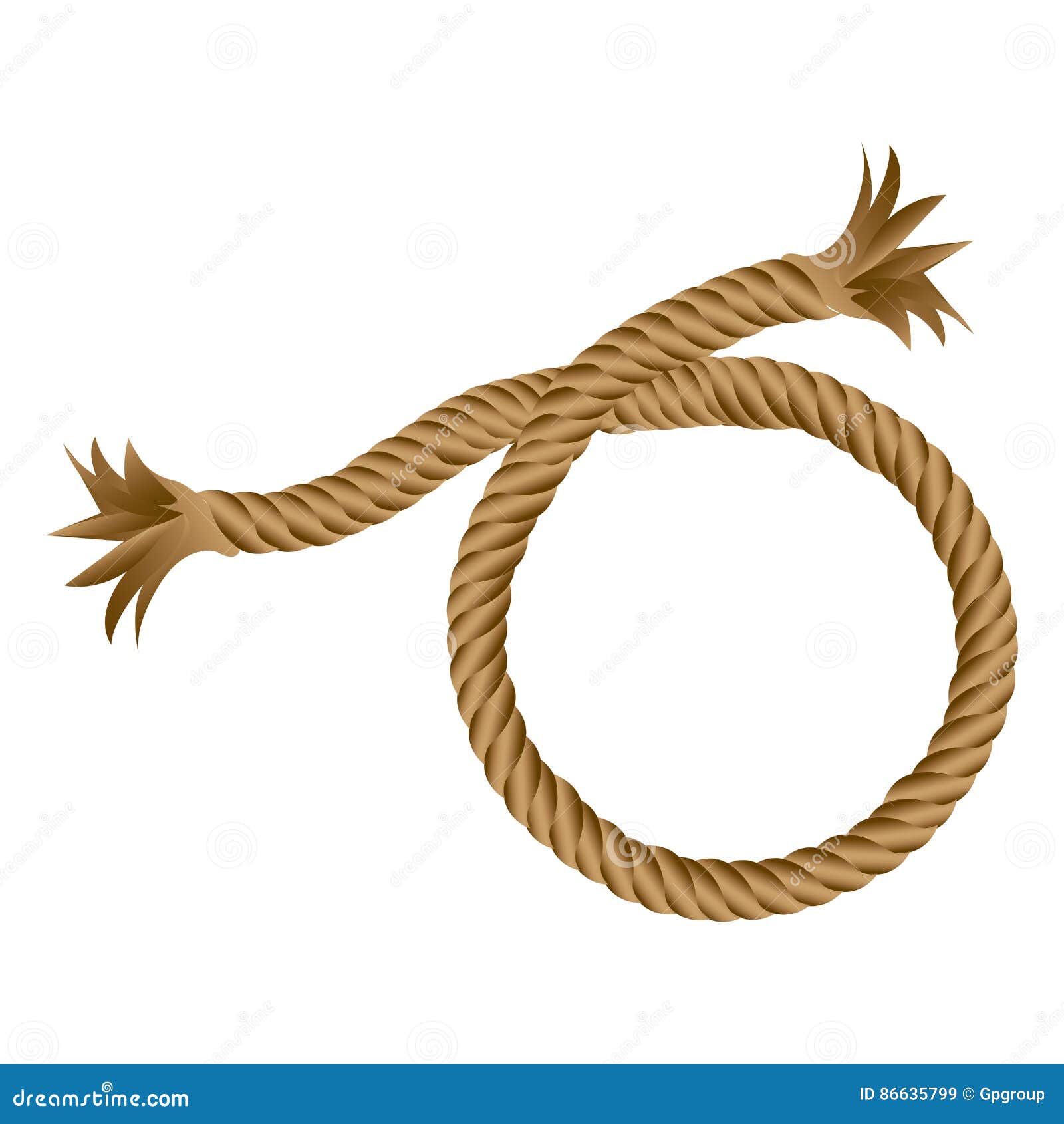 Brown Realistic Break Rope Icon Stock Illustration - Illustration of ...