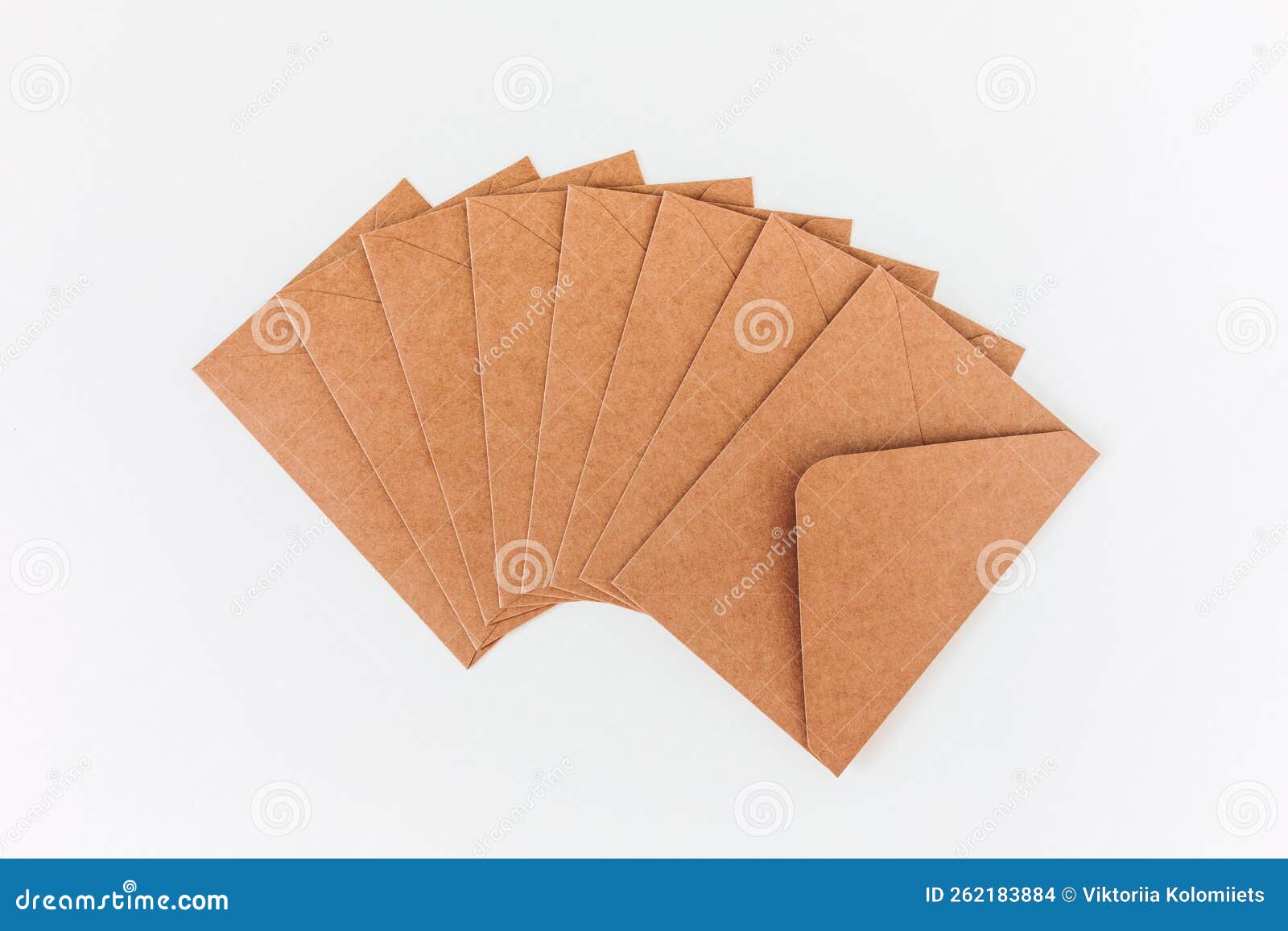 Brown Recycle Cardboard Envelopes on the White Background. Craft Paper ...