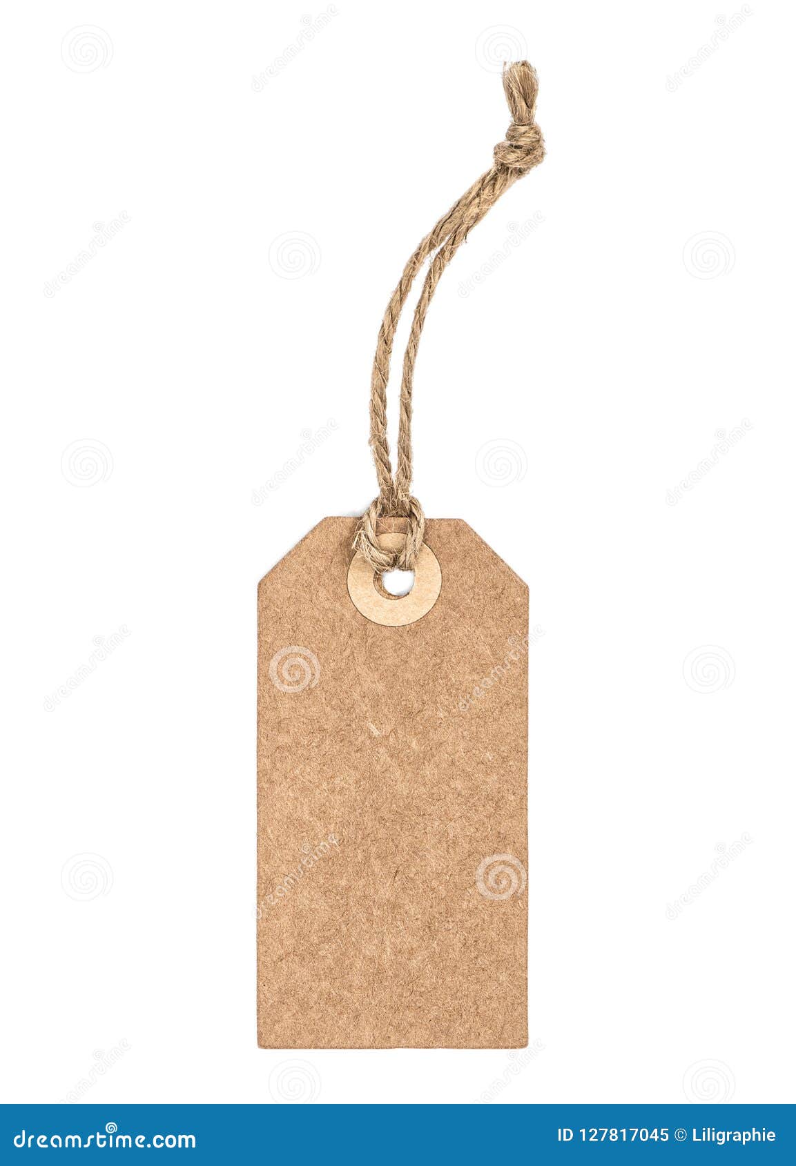 Brown Recycled Paper Tag Isolated White Background Stock Image - Image ...