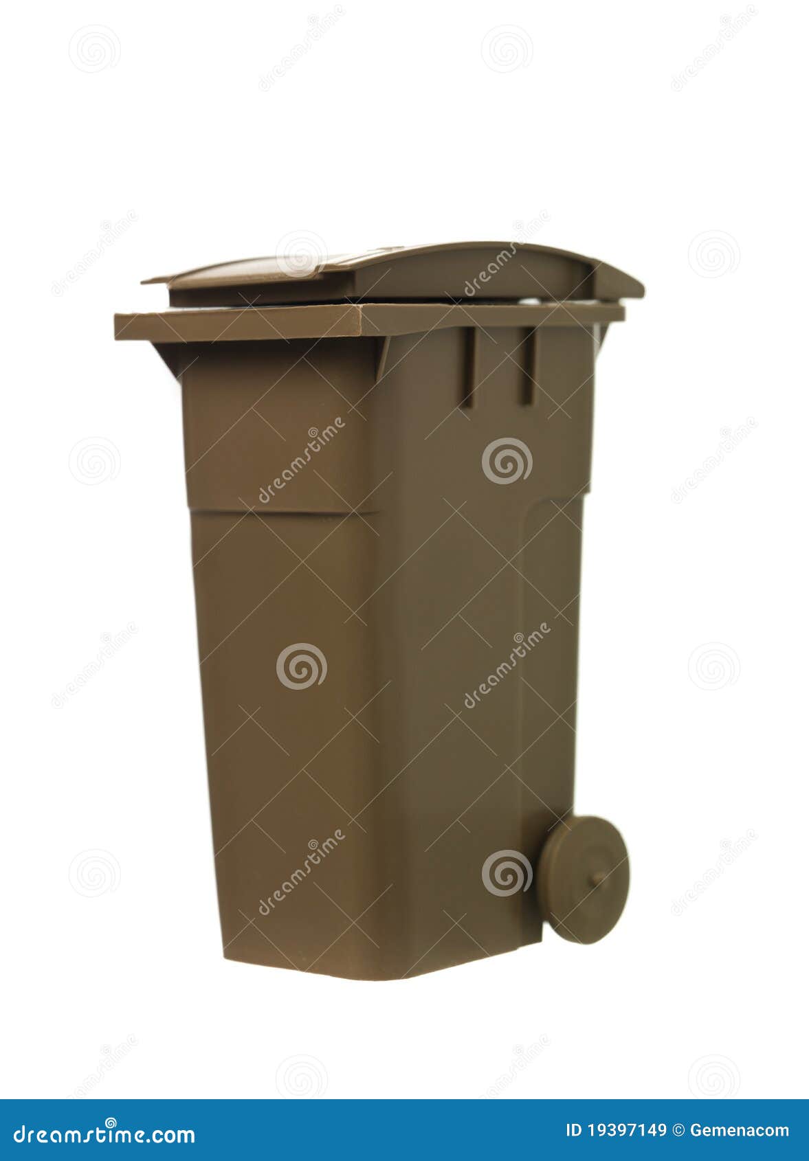 Brown Recycling Bin stock image. Image of brown, garbage - 19397149