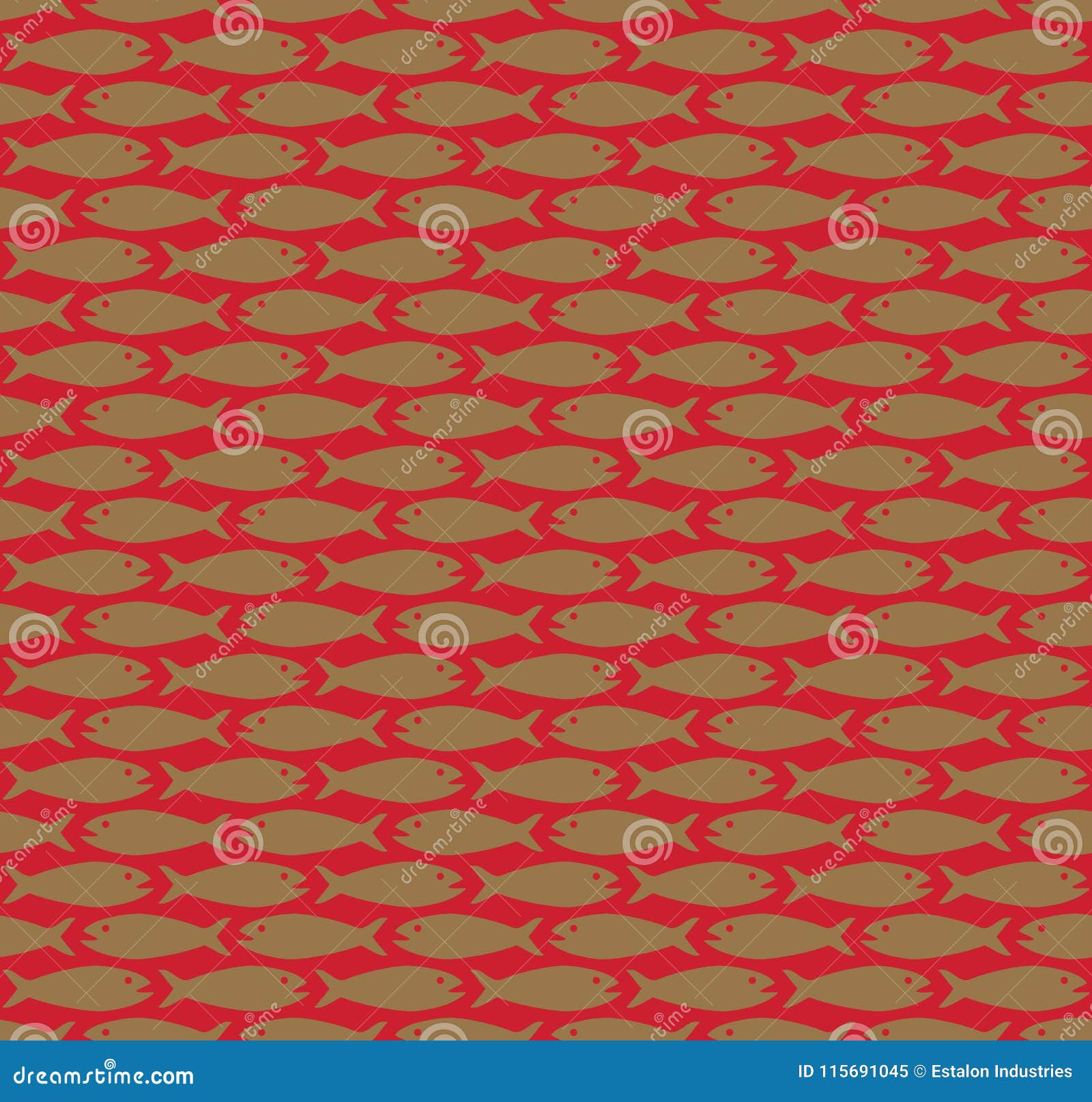 Brown on Red Simple Fish Pattern Seamless Repeat Background Stock ...