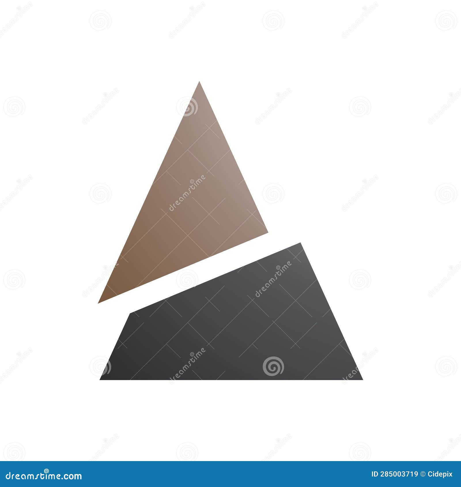 Brown and Red Split Triangle Shaped Letter a Icon Stock Vector ...