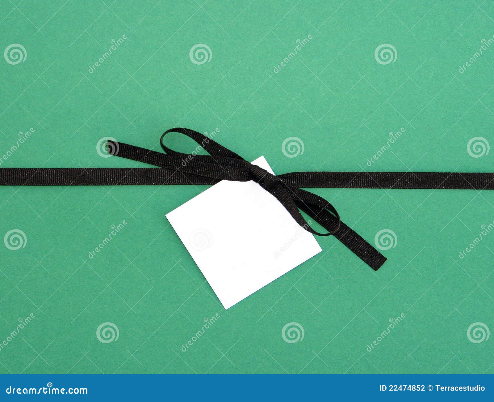 Brown Ribbon Bow with Blank Note Card Tag Stock Photo - Image of blank ...