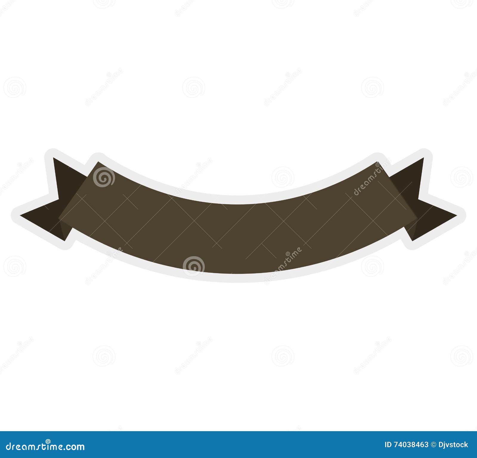 Brown Ribbon Icon. Label Design. Vector Graphic Stock Illustration ...