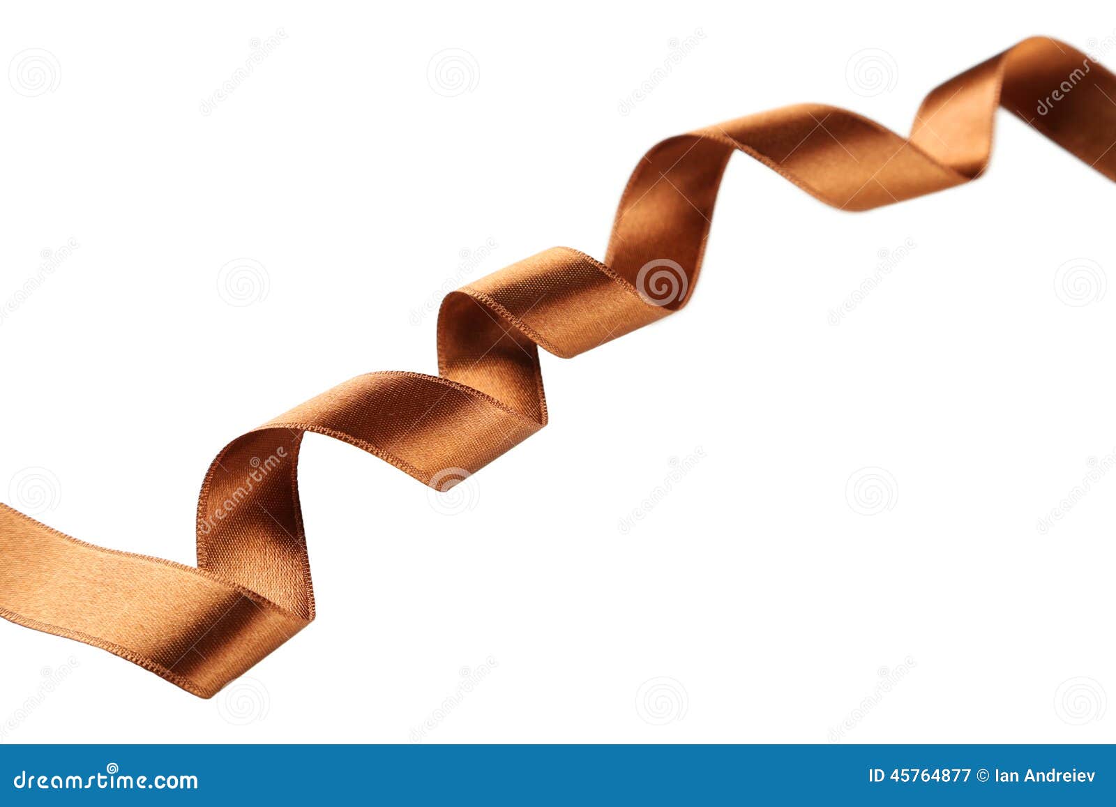 Brown Ribbon on White Background. Stock Image - Image of element ...