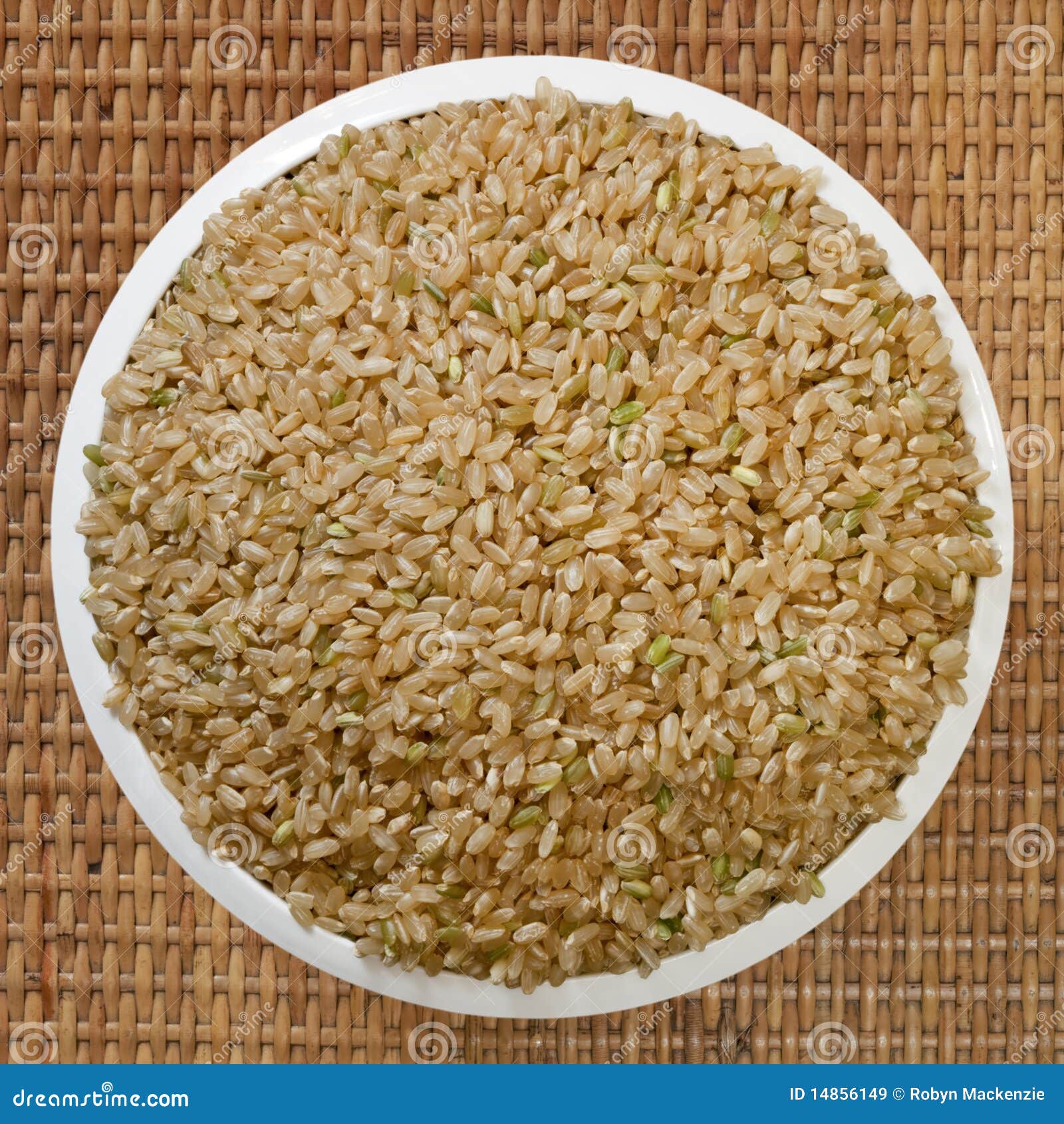 Brown Rice stock image. Image of view, bamboo, bowl, food - 14856149