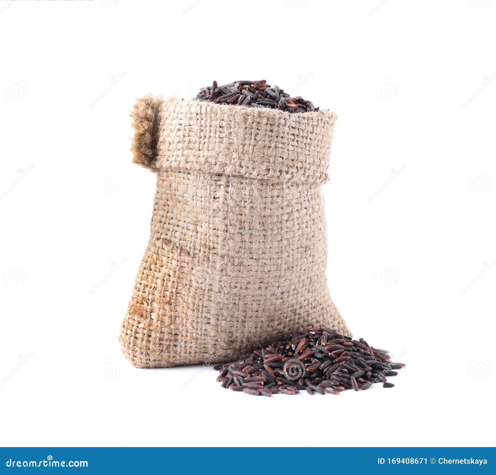 Brown rice in bag stock image. Image of brown, grain - 169408671