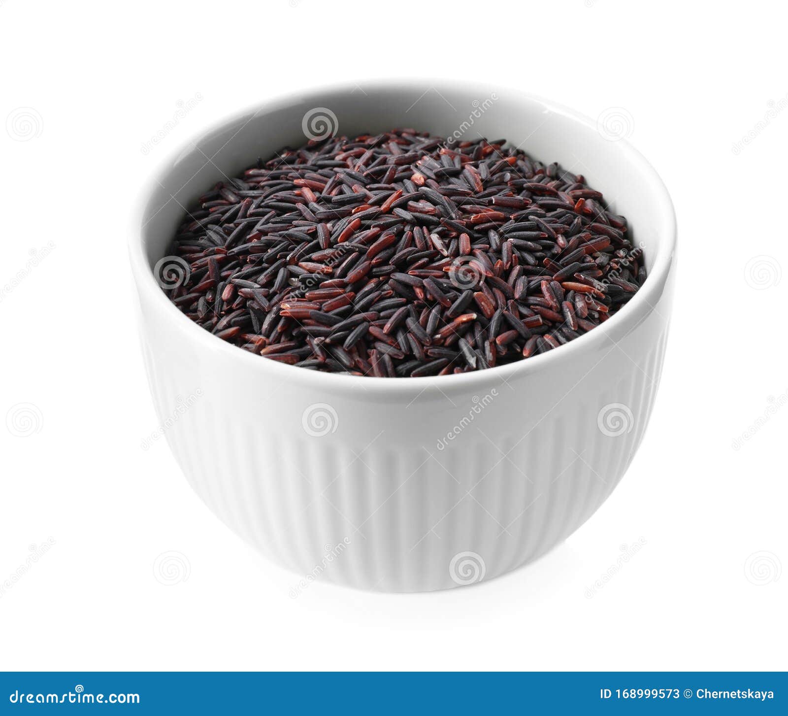 Brown Rice in Bowl on White Stock Image - Image of vegetarian, white ...