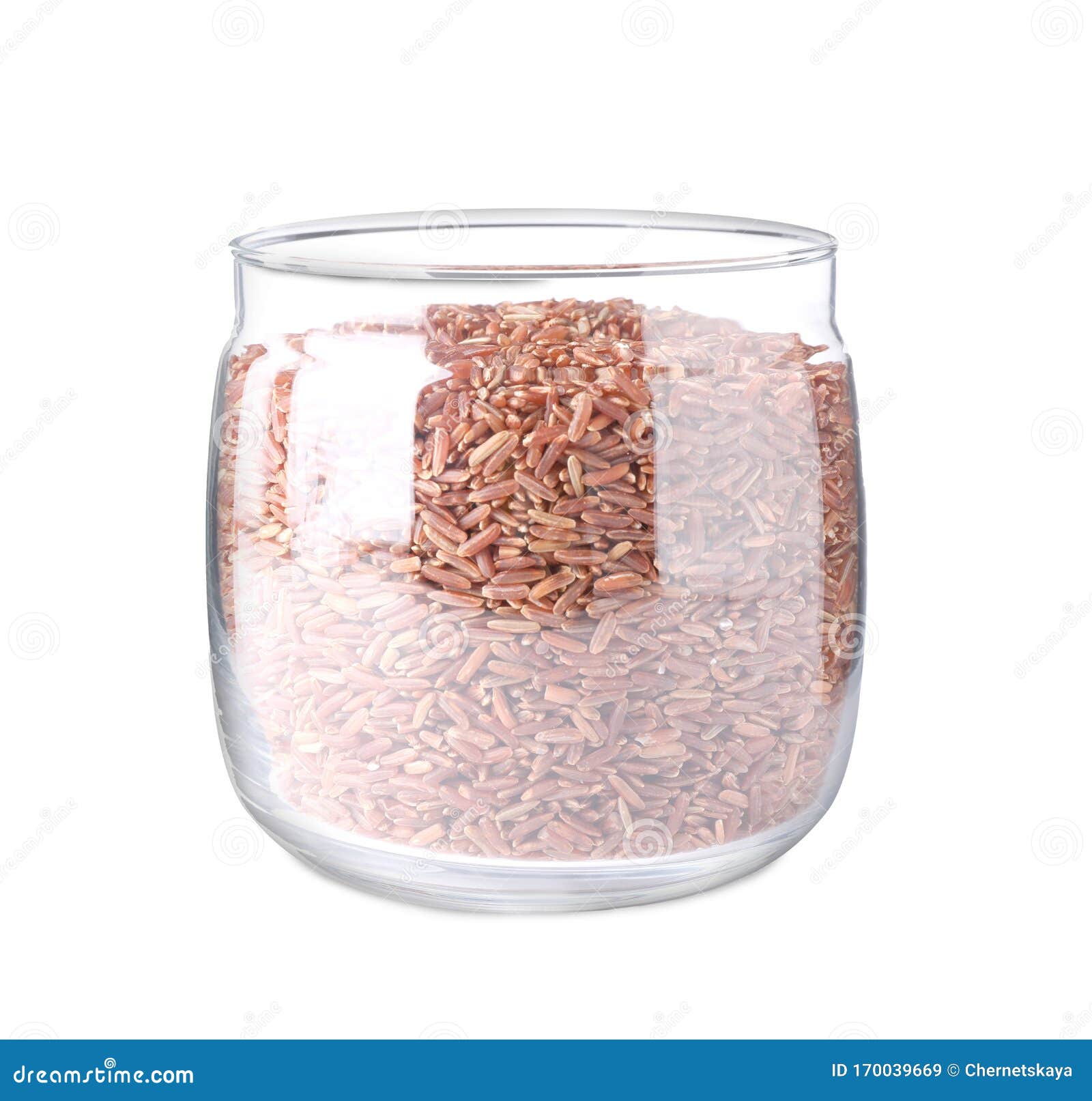 Brown Rice in Jar Isolated on White Stock Image - Image of isolated ...