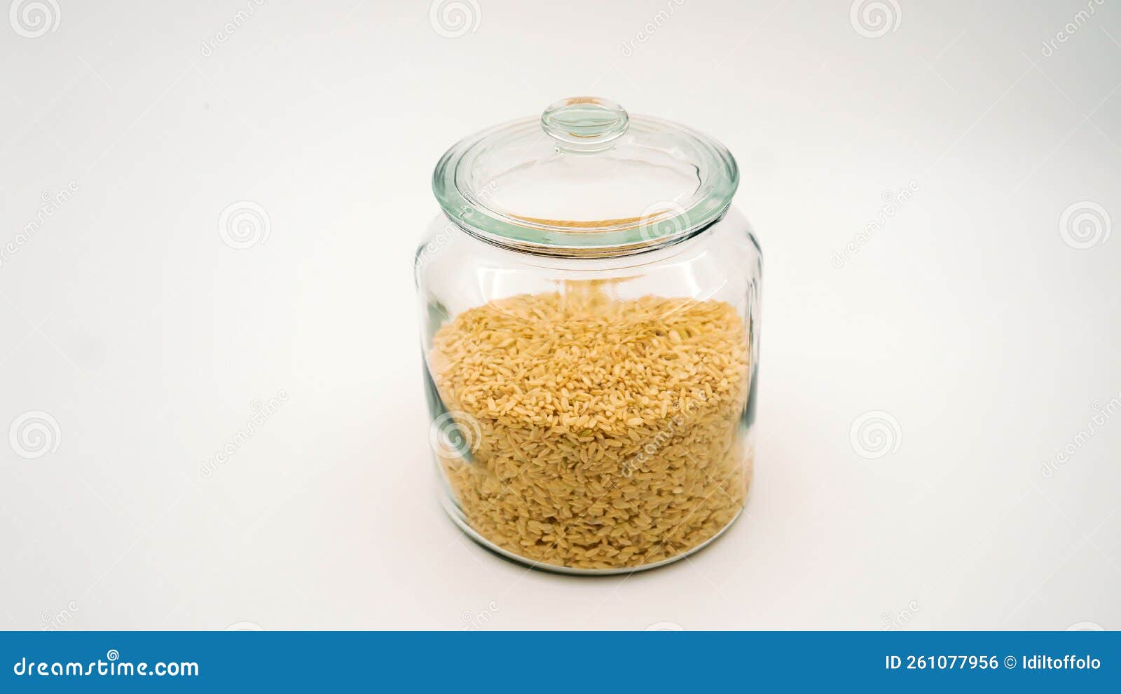 Brown Rice - Low Carbohydrate on an Isolated White Background Stock ...