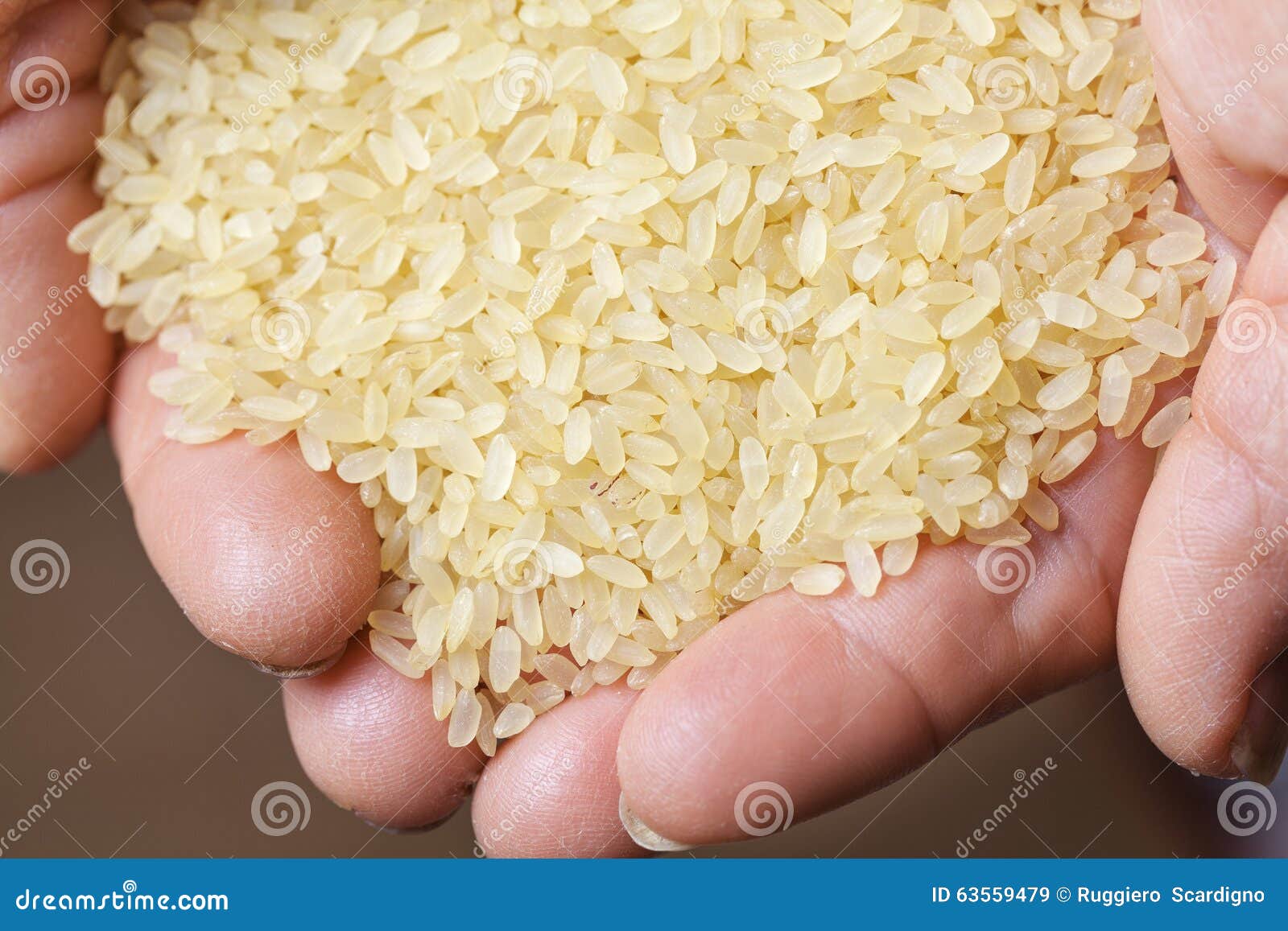 Brown rice in old hand stock image. Image of asian, healthy - 63559479