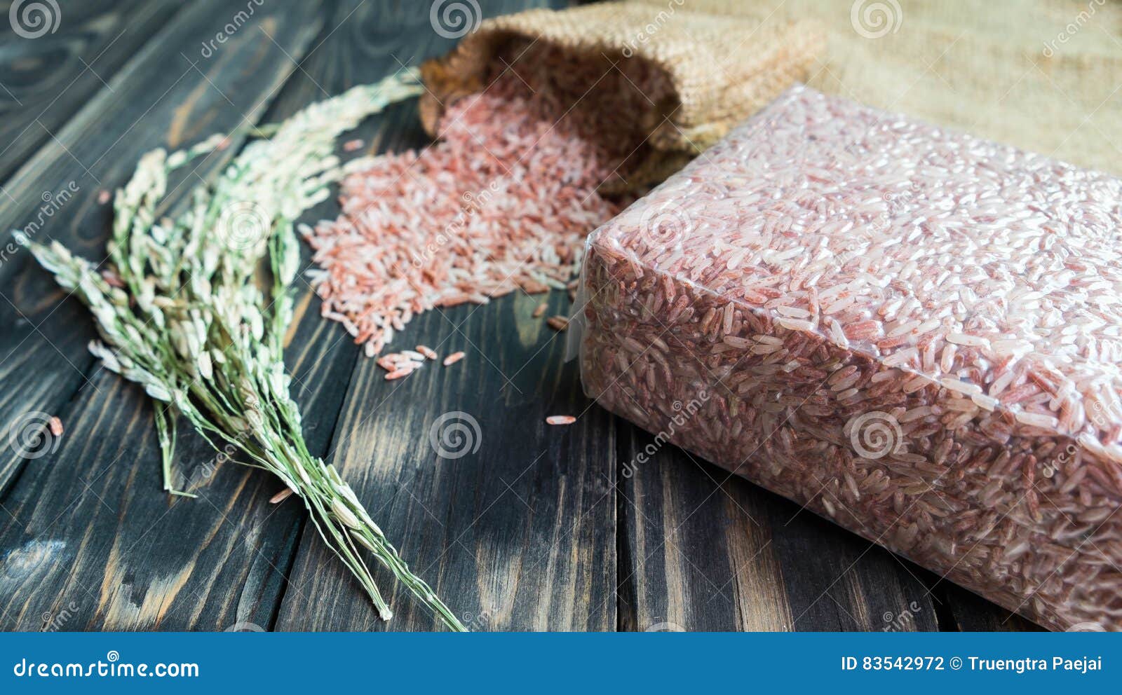 Brown rice pack stock photo. Image of food, plant, plastic - 83542972