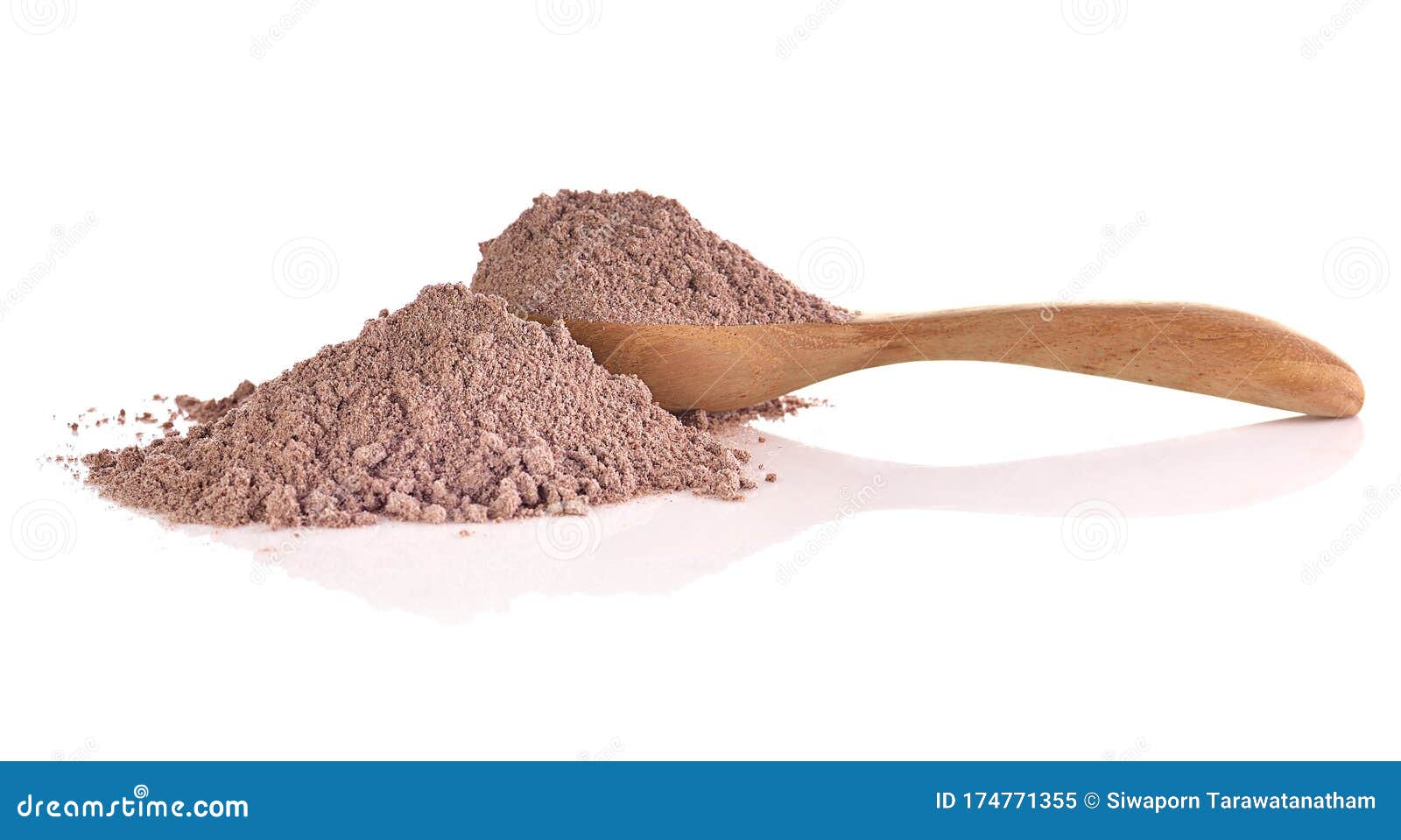 Brown Rice Powder Isolated on White Background Rice Stock Image - Image ...